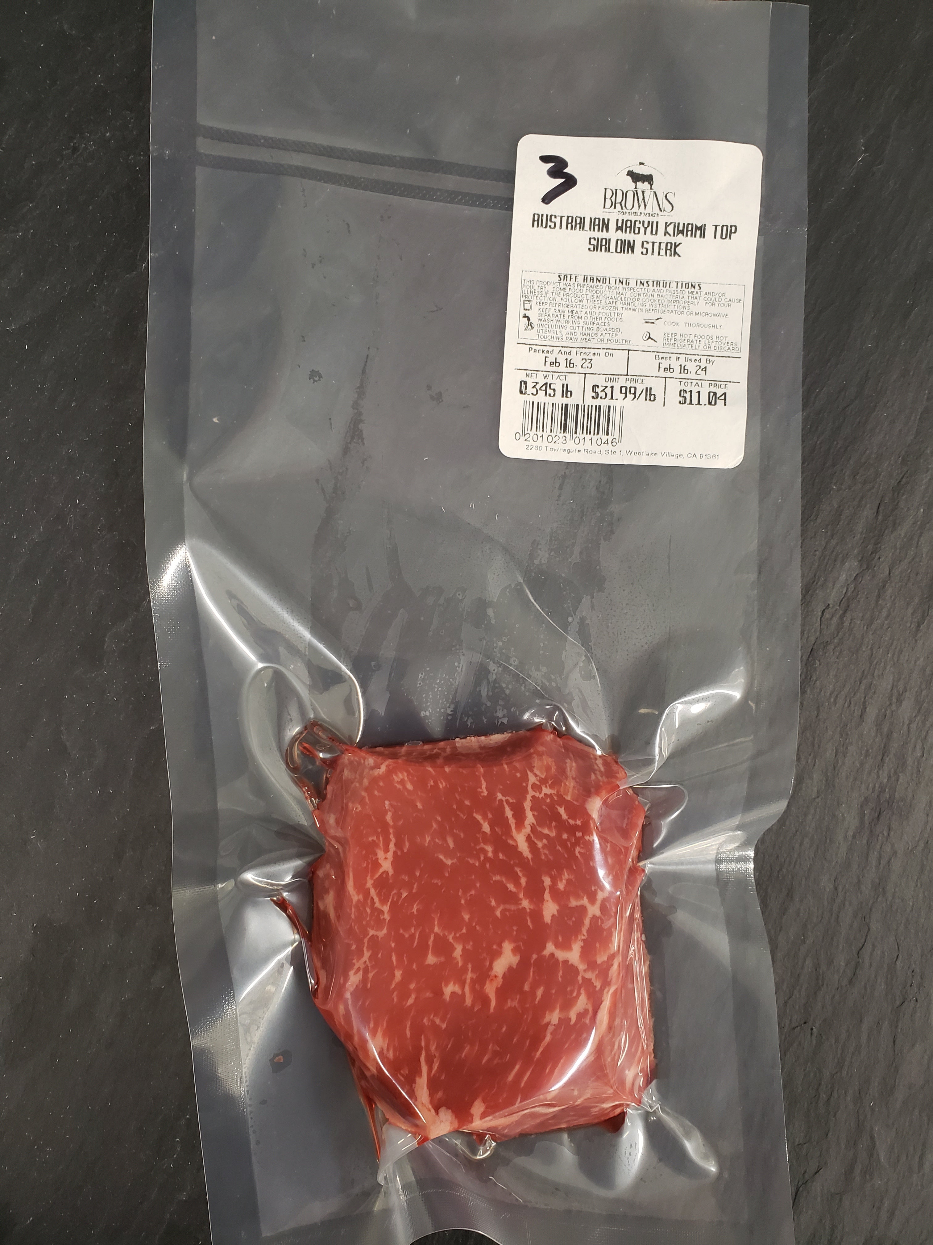 AUSTRALIAN WAGYU KIWAMI TOP SIRLOIN STEAK #3 – Brown's Top Shelf Meats