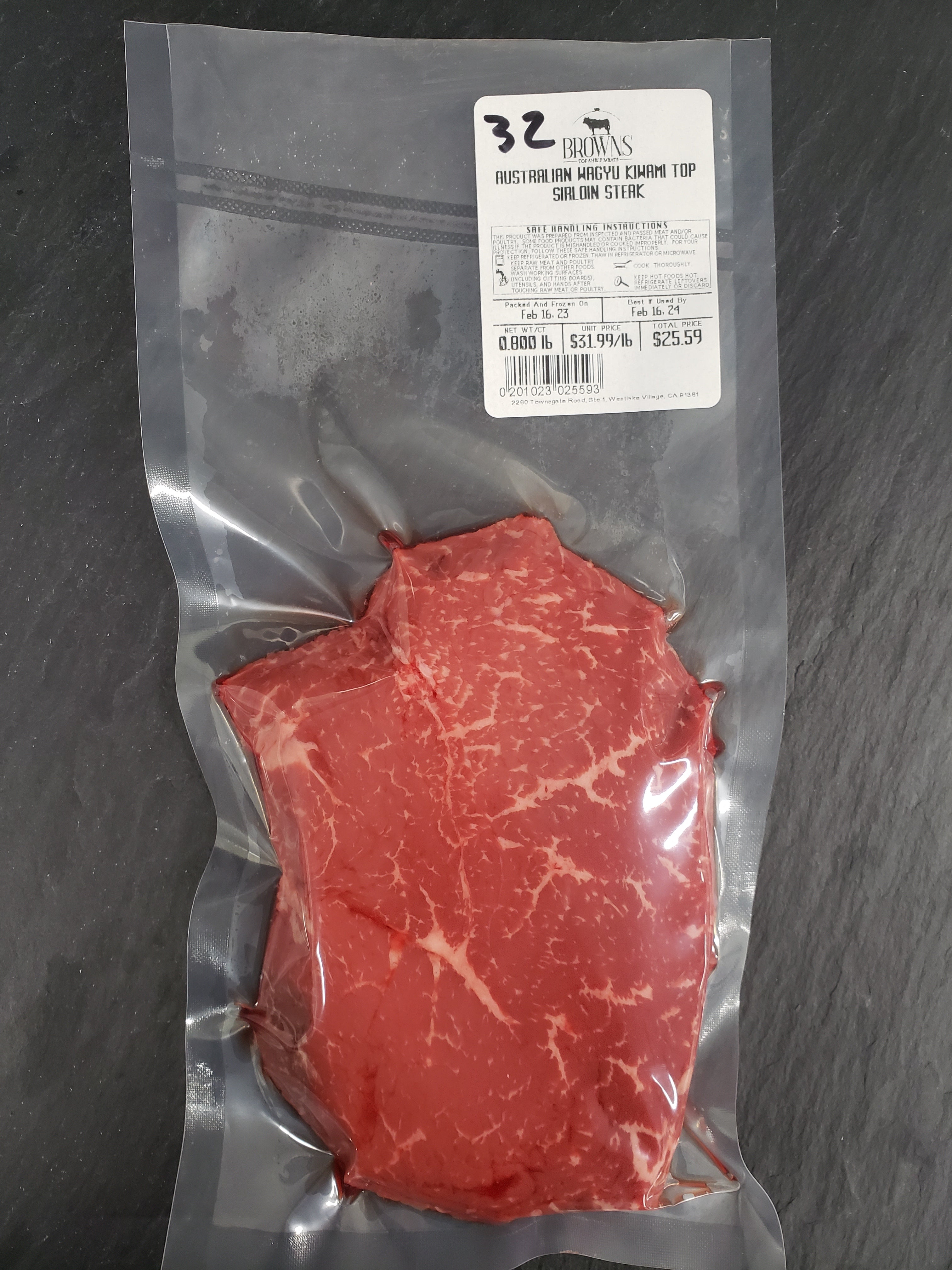AUSTRALIAN WAGYU KIWAMI TOP SIRLOIN STEAK #32 – Brown's Top Shelf Meats