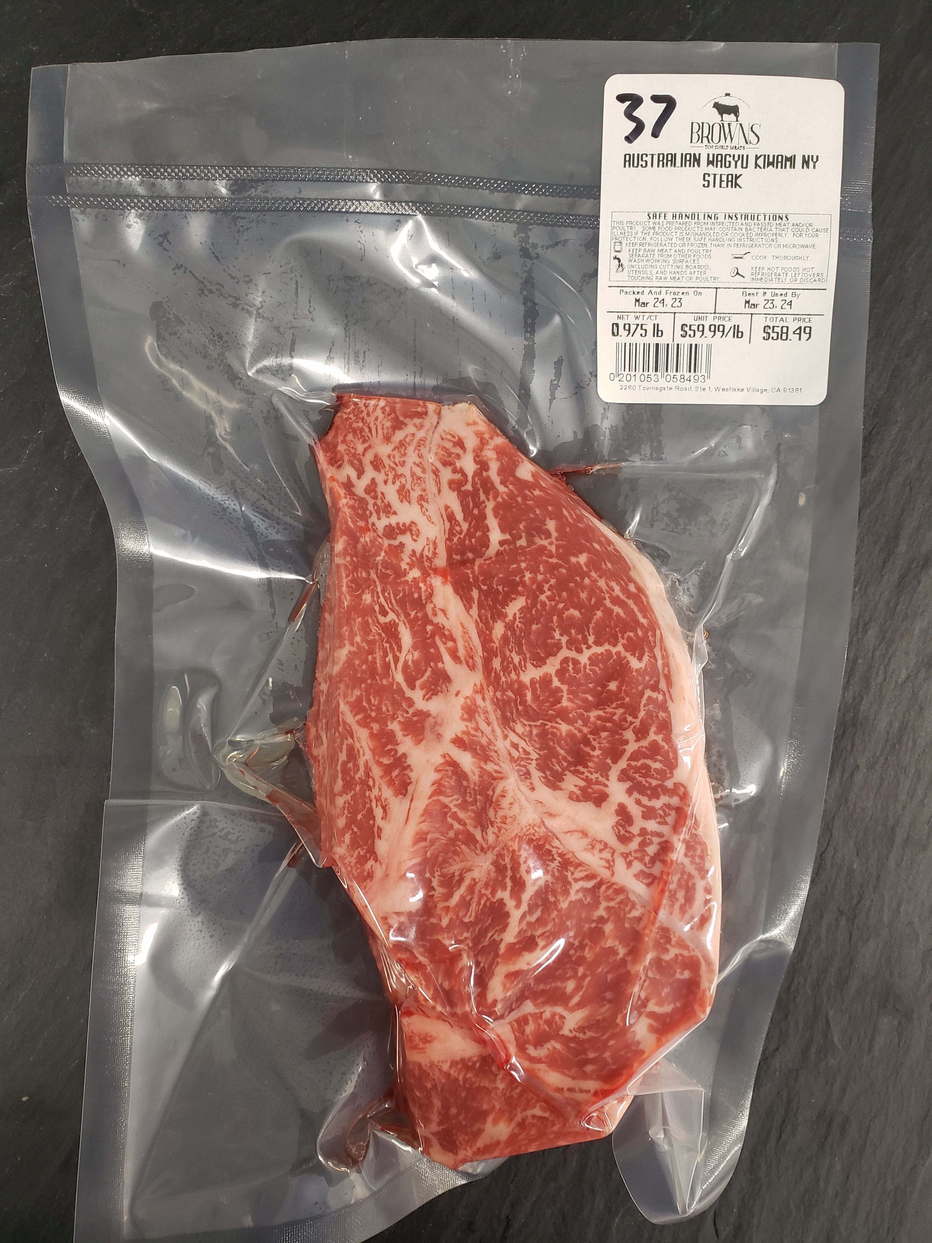 AUSTRALIAN WAGYU KIWAMI NY STEAK #37 – Brown's Top Shelf Meats