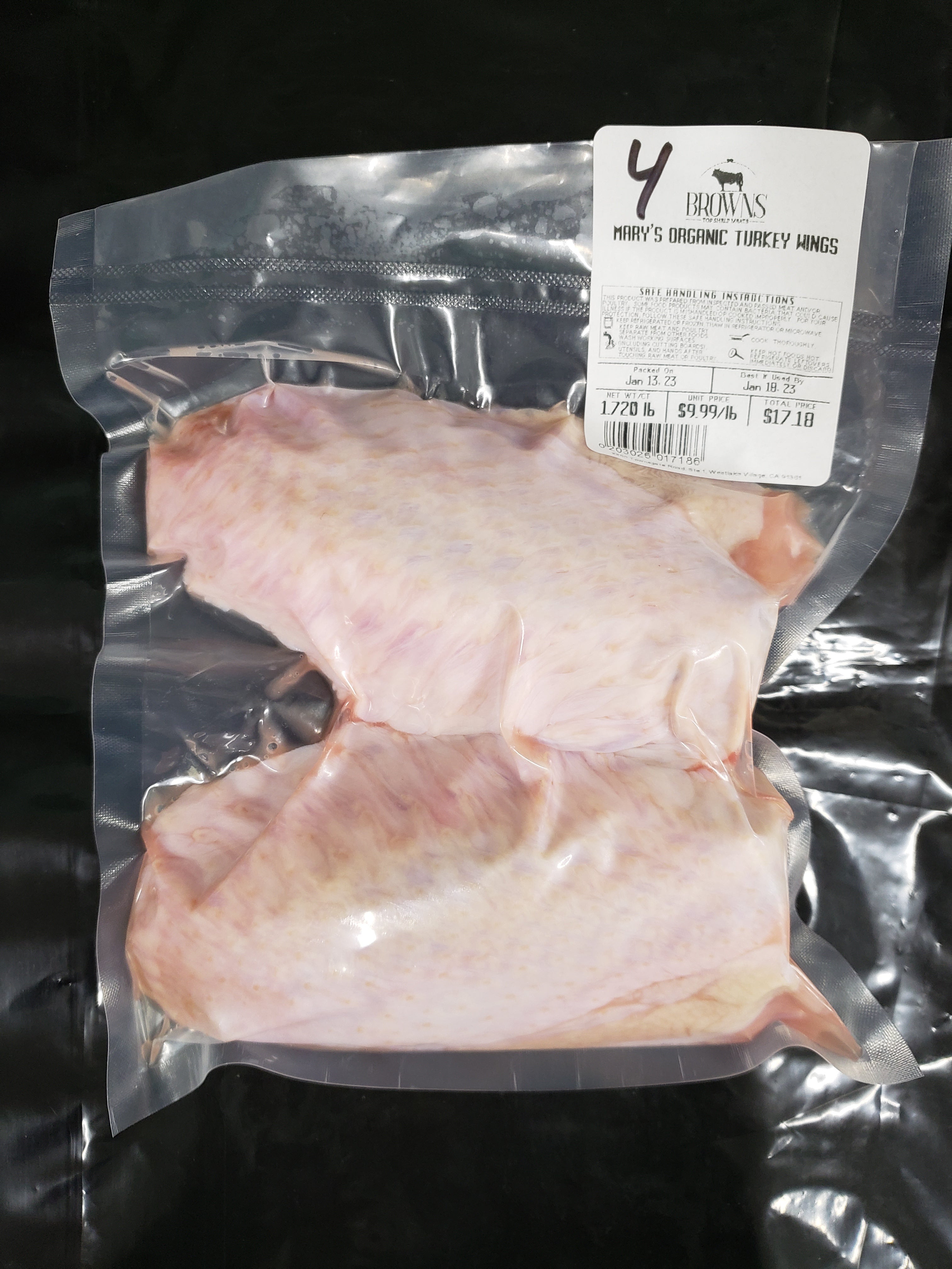 MARY'S ORGANIC WHOLE TURKEY WINGS #4 – Brown's Top Shelf Meats