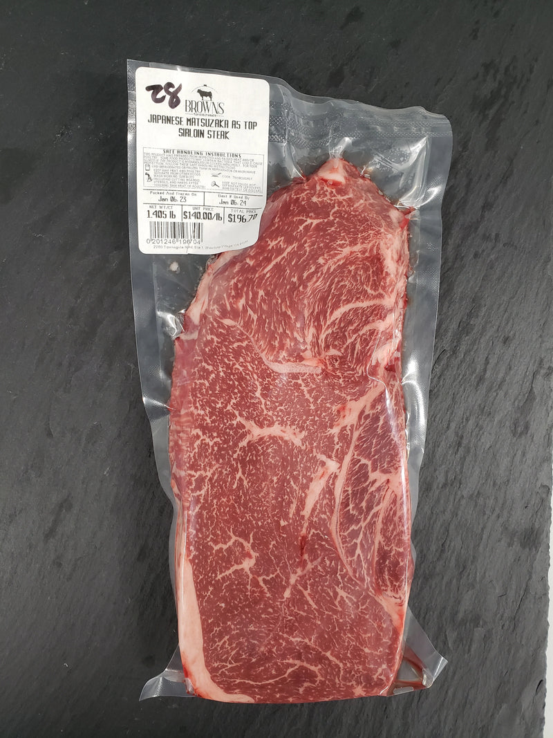 JAPANESE MATSUZAKA A5 WAGYU TOP SIRLOIN STEAK #28 – Brown's Top Shelf Meats