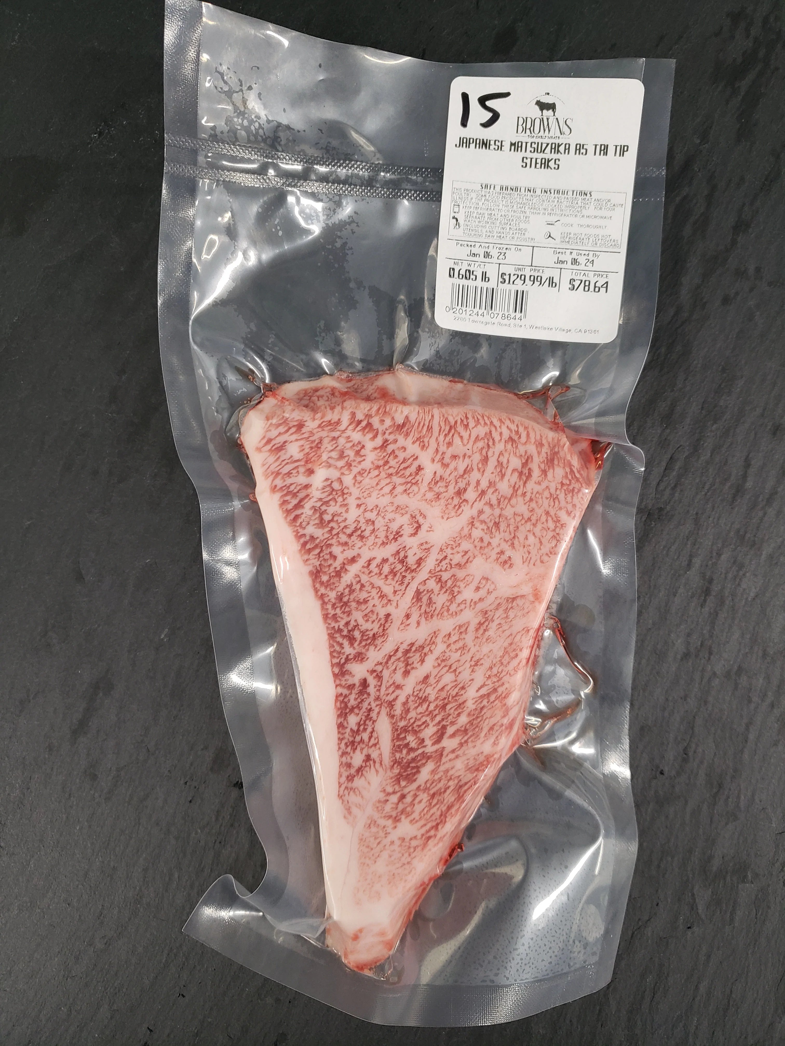 JAPANESE MATSUZAKA A5 WAGYU TRI TIP STEAK #15 – Brown's Top Shelf Meats