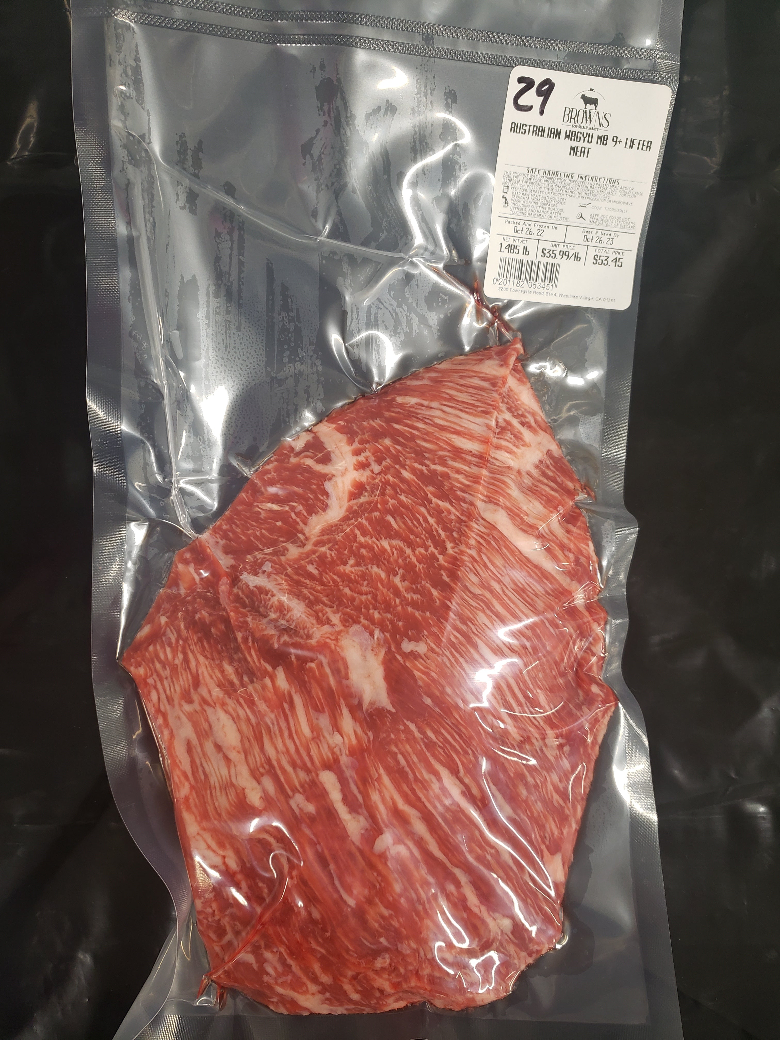 MB 9+ LIFTER MEAT #29 – Brown's Top Shelf Meats