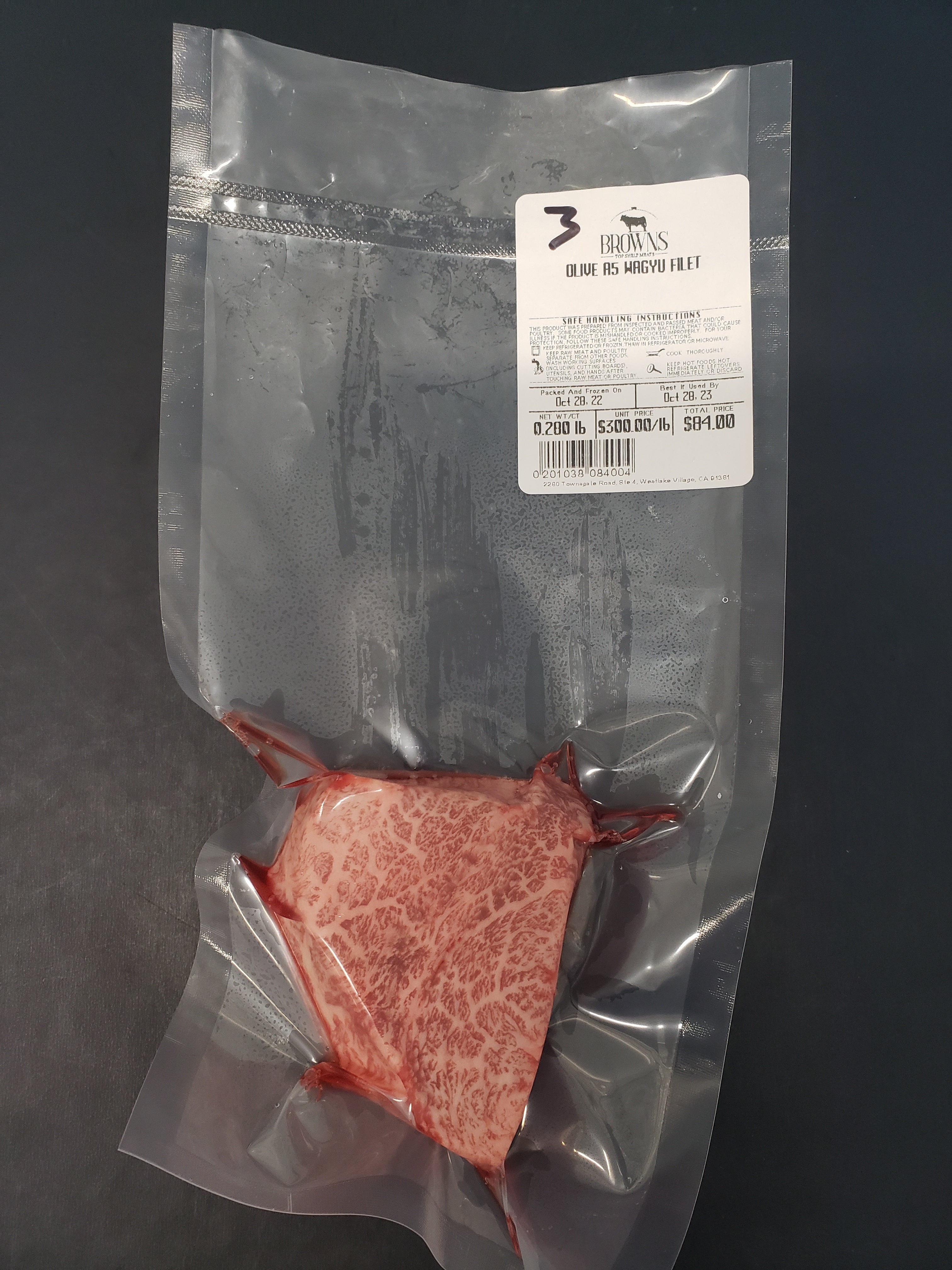 JAPANESE OLIVE A5 WAGYU FILET #3 – Brown's Top Shelf Meats