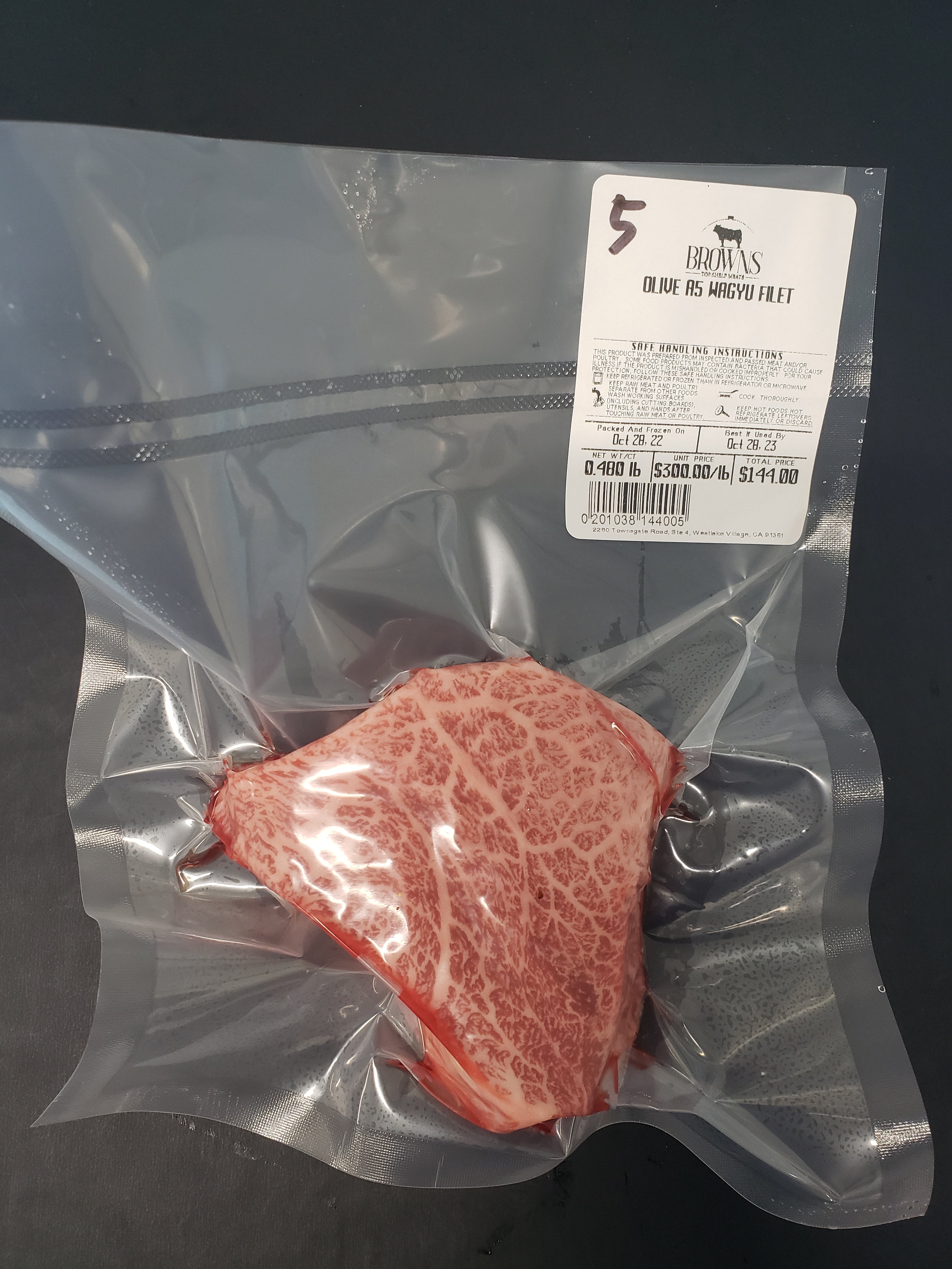 JAPANESE OLIVE A5 WAGYU FILET #5 – Brown's Top Shelf Meats