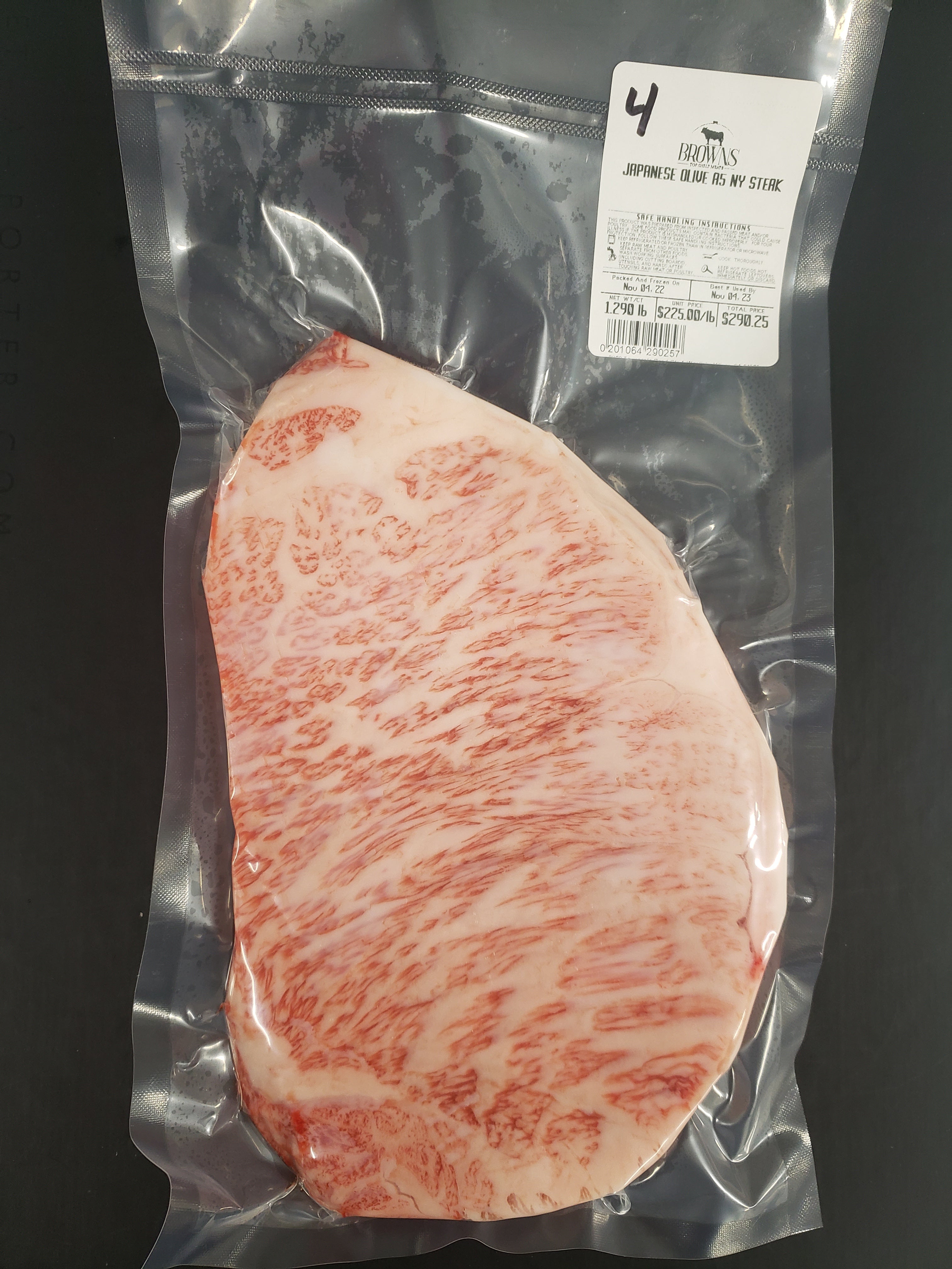 JAPANESE OLIVE A5 WAGYU NY STEAK #4 – Brown's Top Shelf Meats