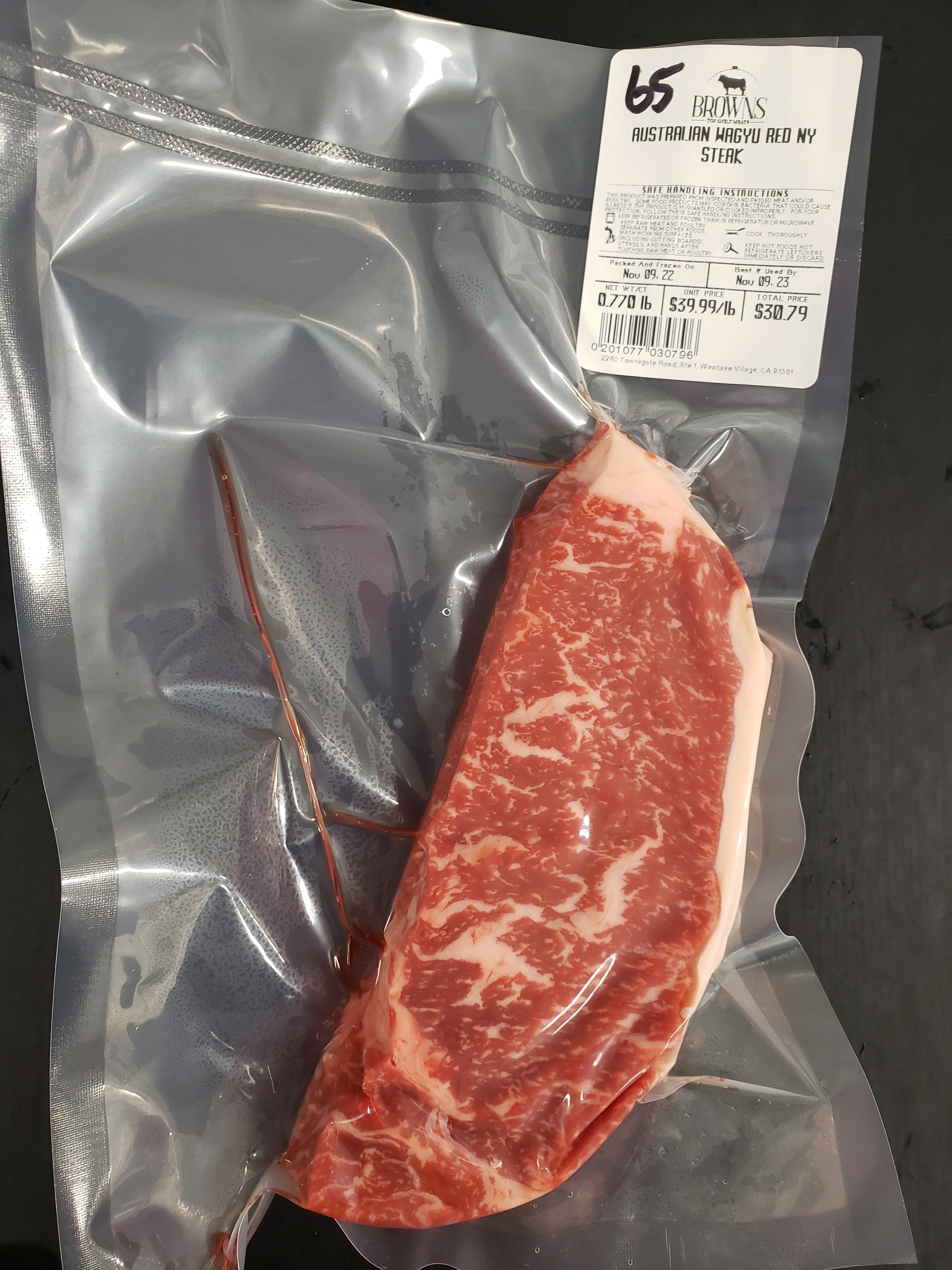 RED NY STEAK #65 – Brown's Top Shelf Meats