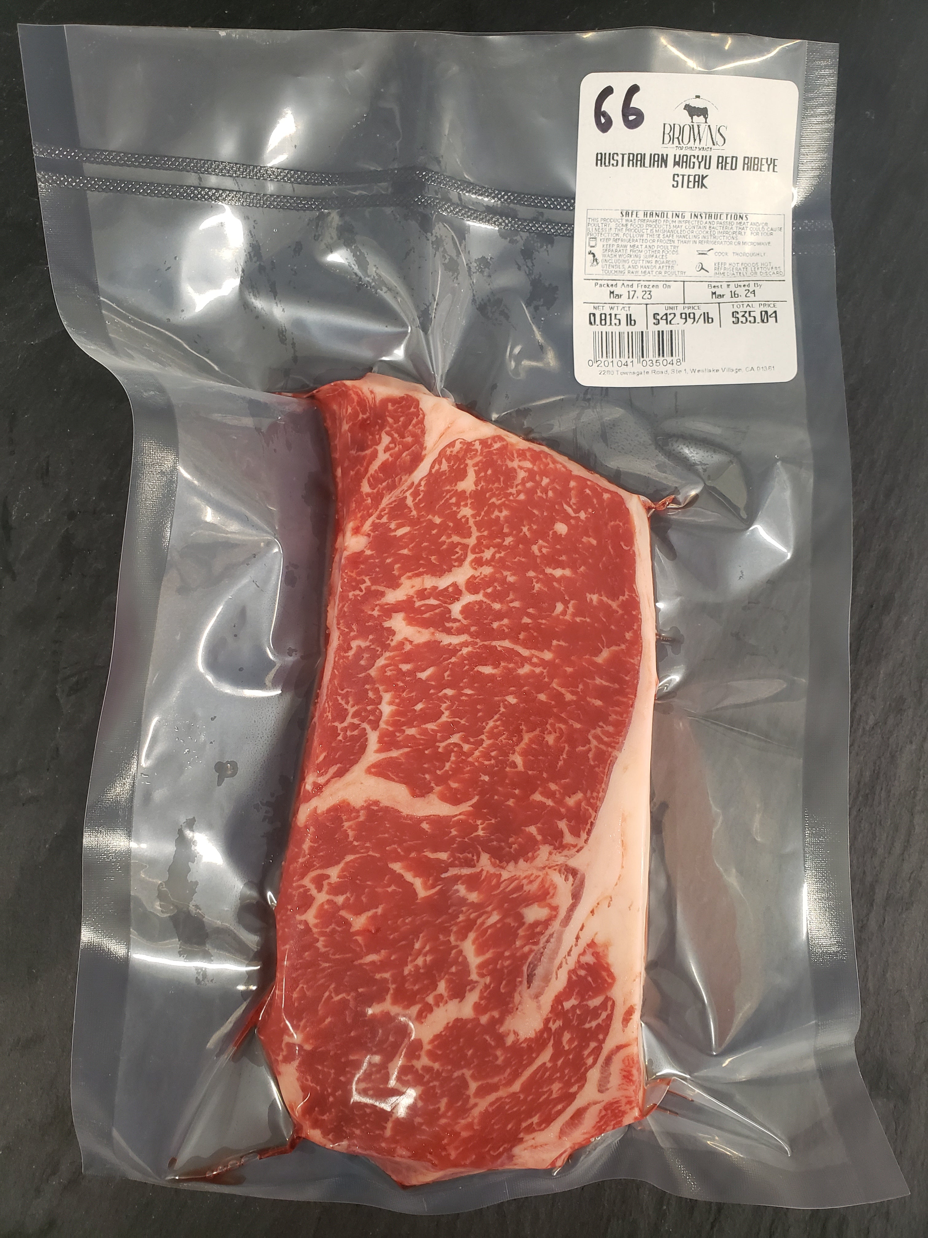 RED RIBEYE STEAK #66 – Brown's Top Shelf Meats