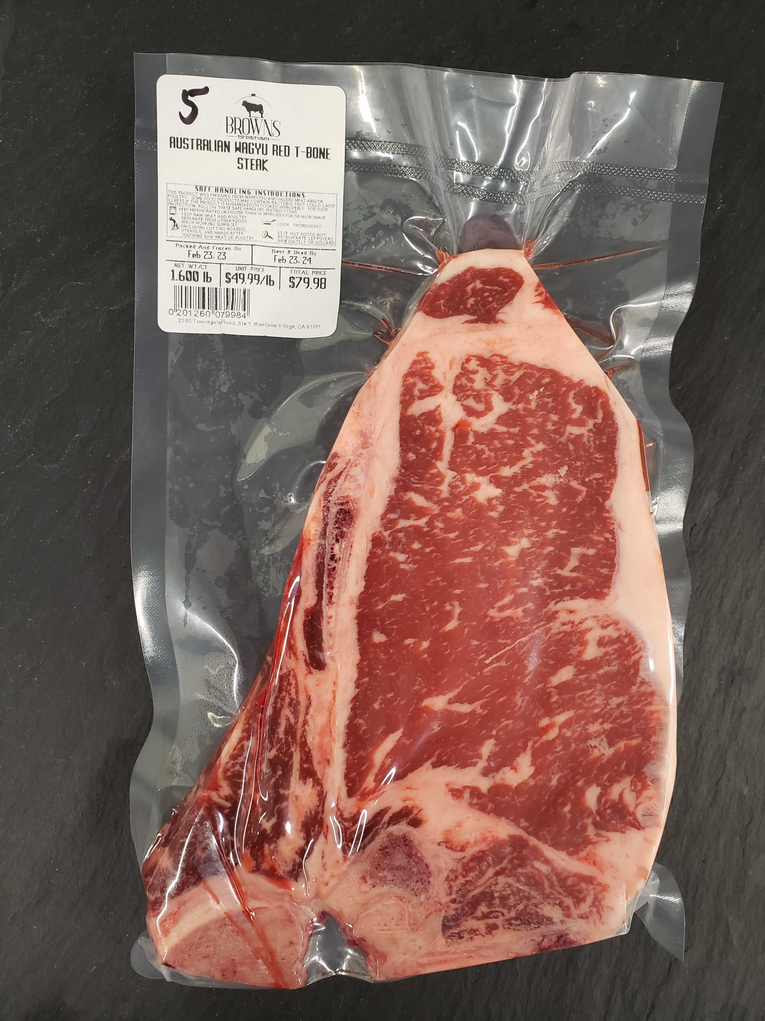 AUSTRALIAN WAGYU RED T-BONE STEAK #5 – Brown's Top Shelf Meats