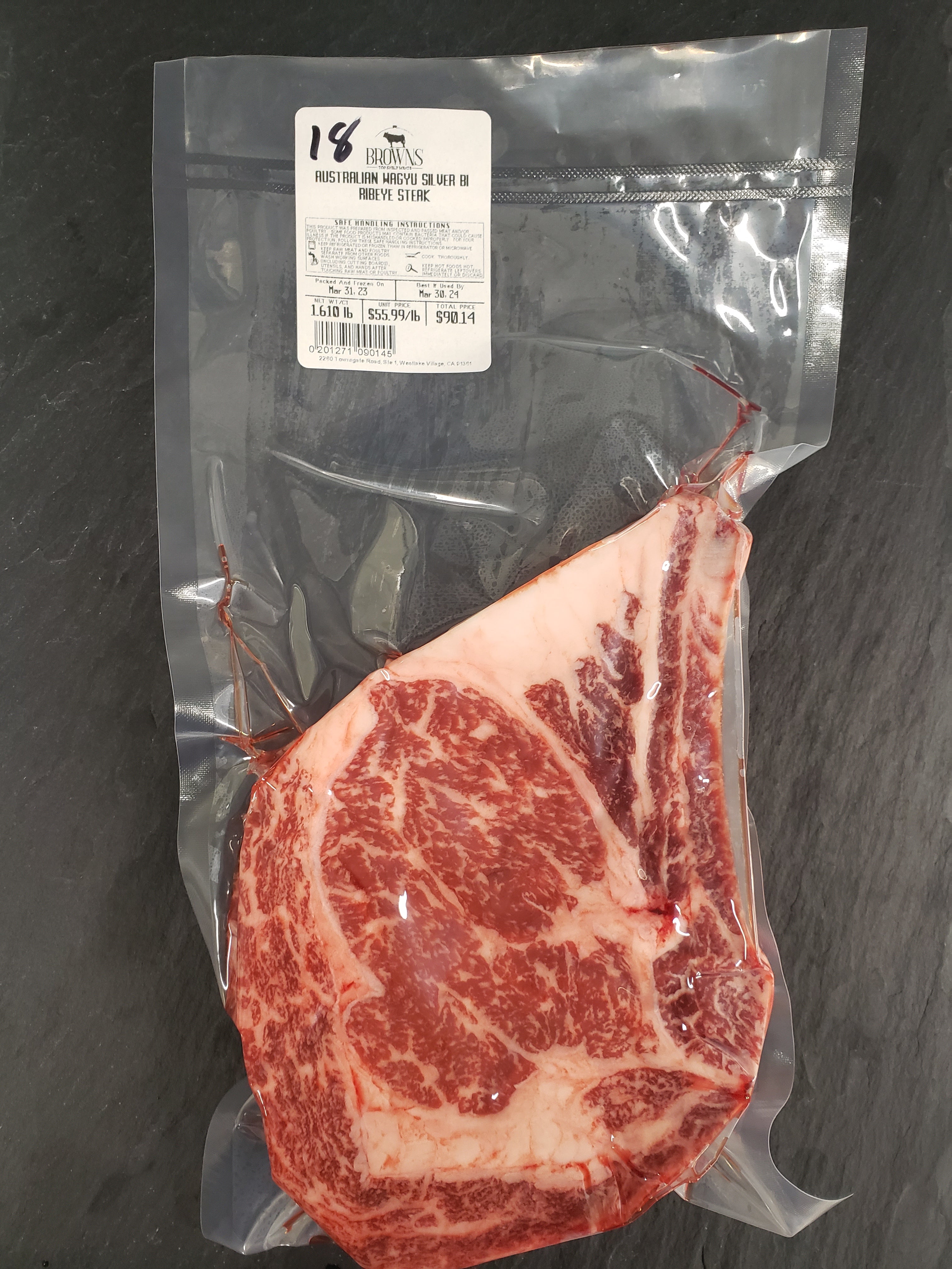 AUSTRALIAN WAGYU SILVER BI RIBEYE STEAK #18 – Brown's Top Shelf Meats