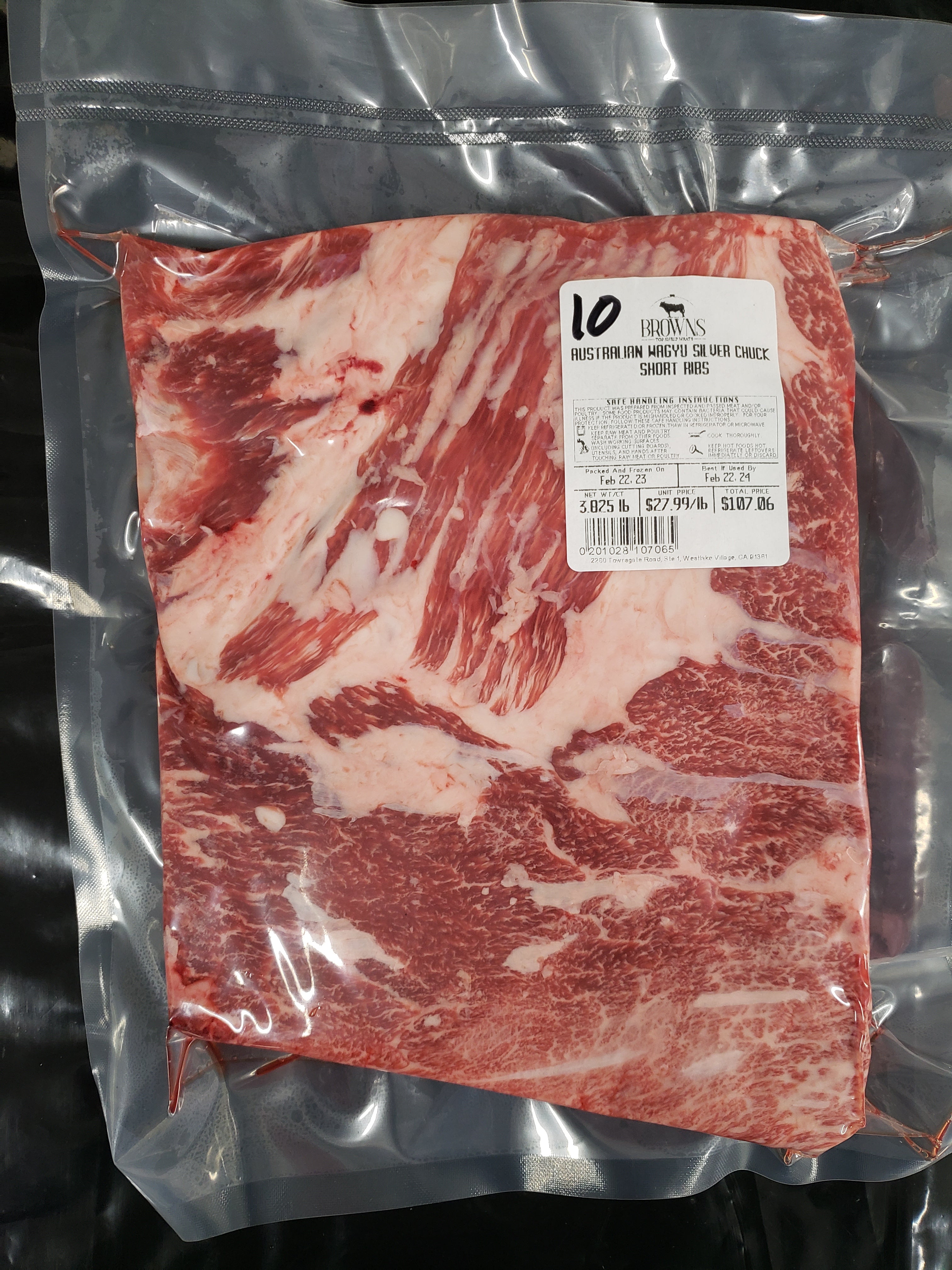 AUSTRALIAN WAGYU SILVER CHUCK SHORT RIBS #10 – Brown's Top Shelf Meats