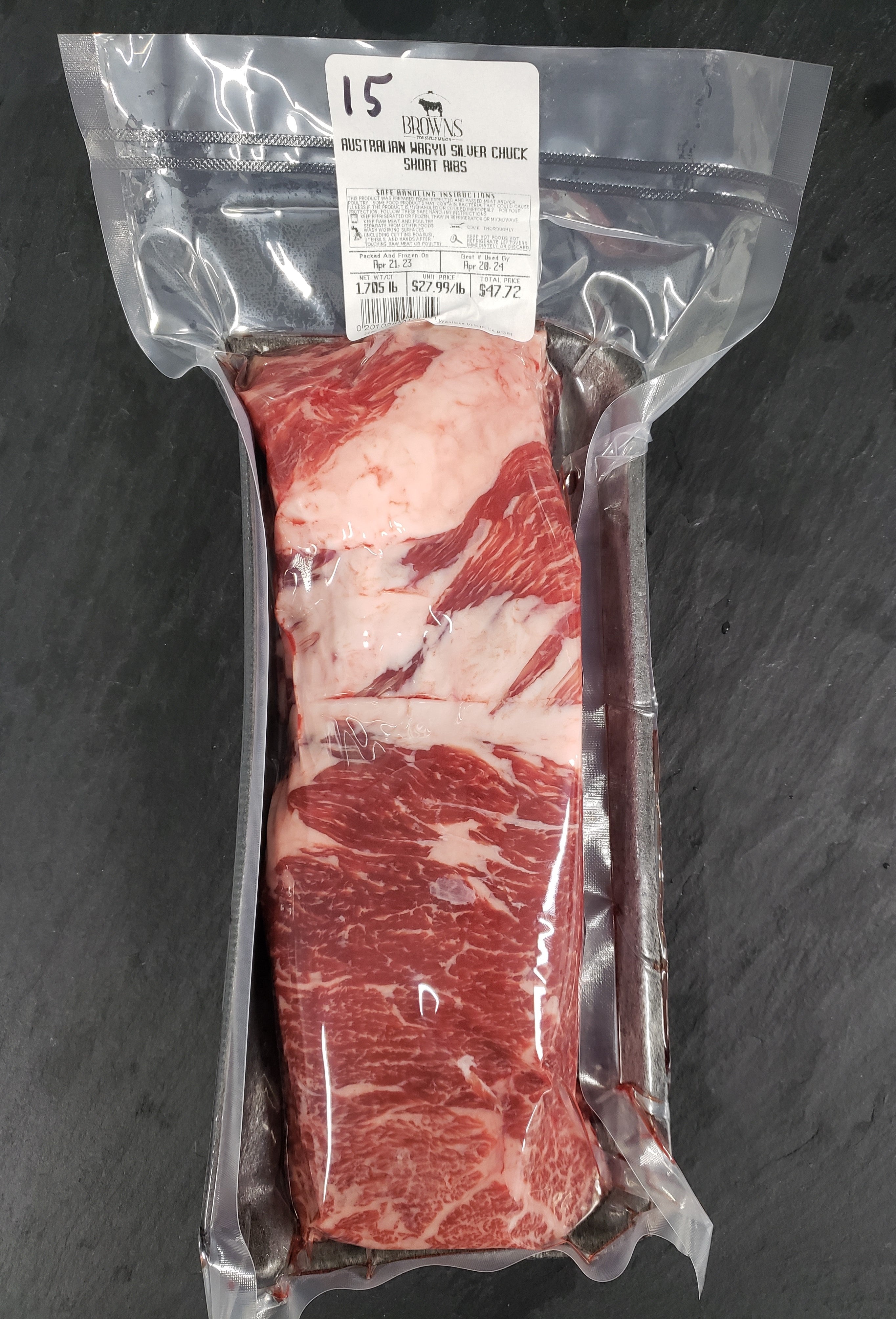 AUSTRALIAN WAGYU SILVER CHUCK SHORT RIB BLOCKS #15 – Brown's Top Shelf ...