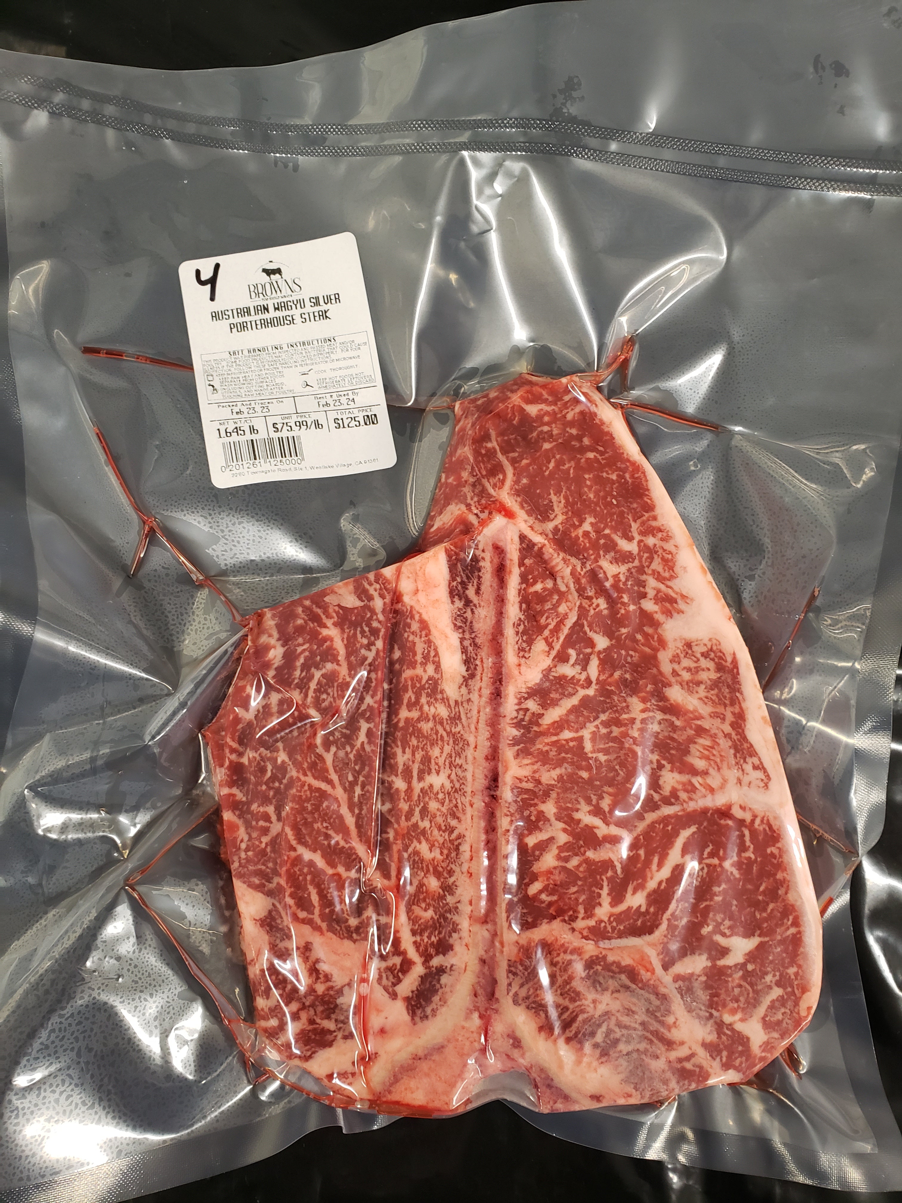 AUSTRALIAN WAGYU SILVER PORTERHOUSE STEAK #4 – Brown's Top Shelf Meats