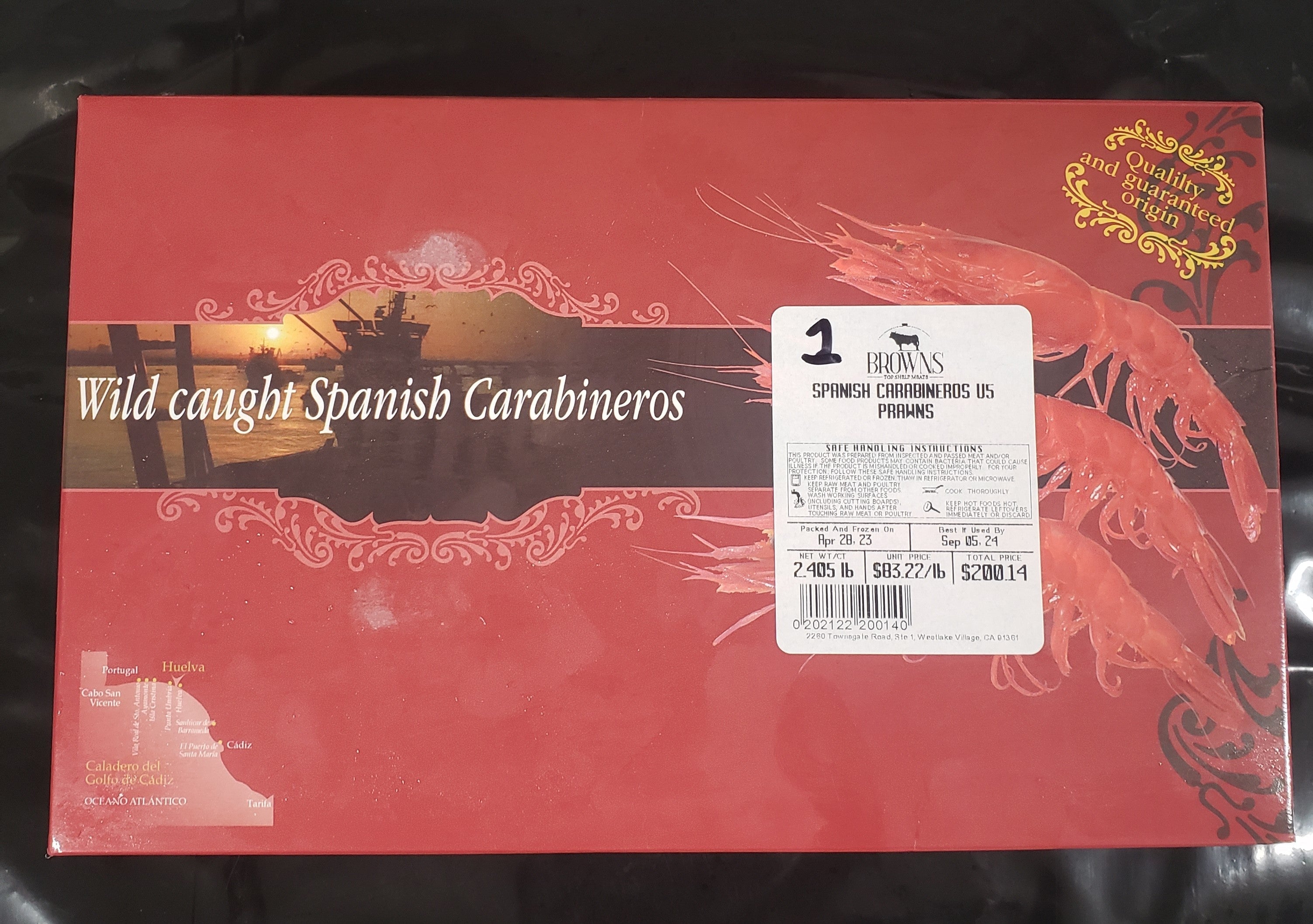 SPANISH CARABINEROS U5 PRAWNS #1 – Brown's Top Shelf Meats