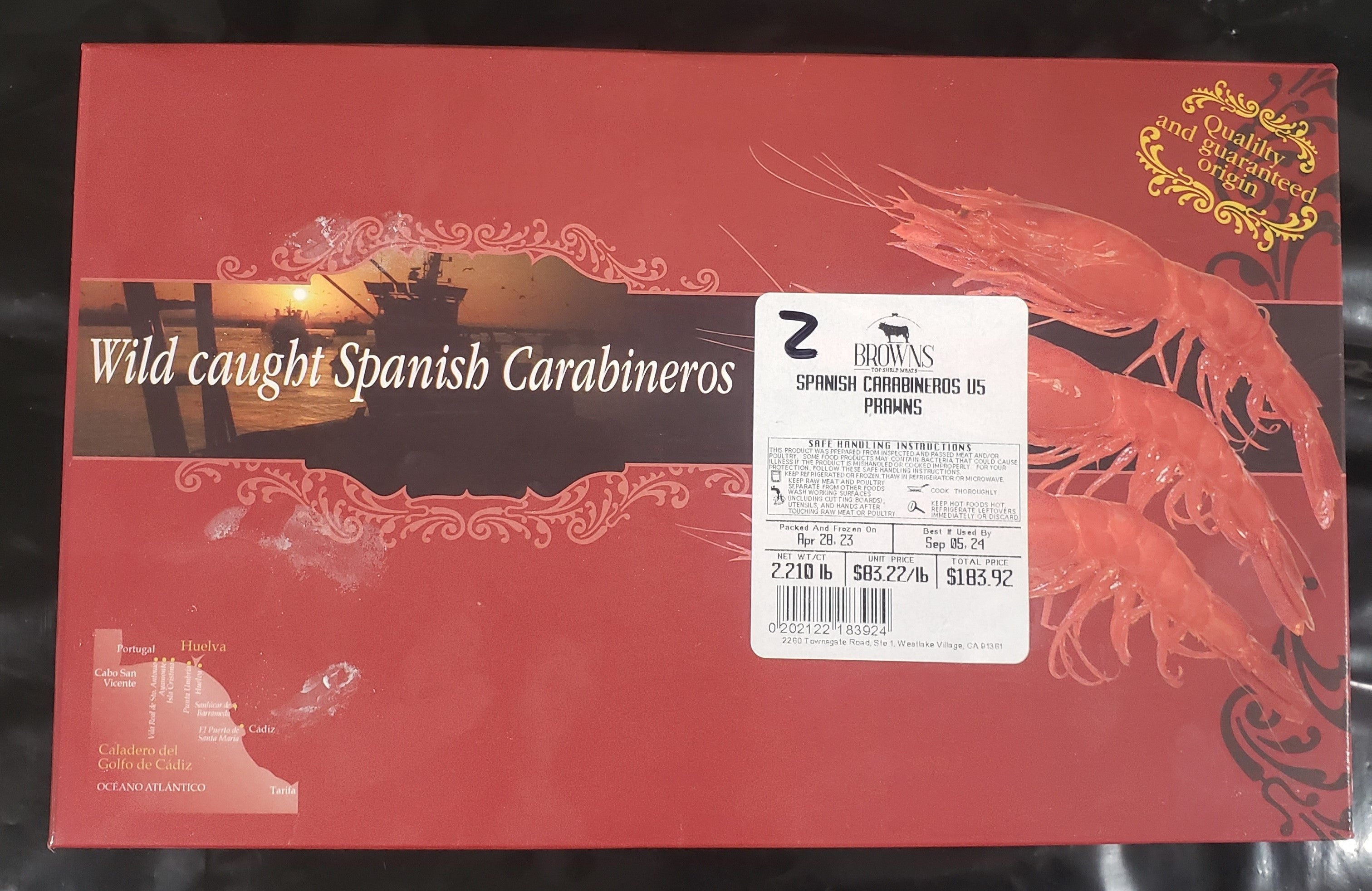 SPANISH CARABINEROS U5 PRAWNS #2 – Brown's Top Shelf Meats