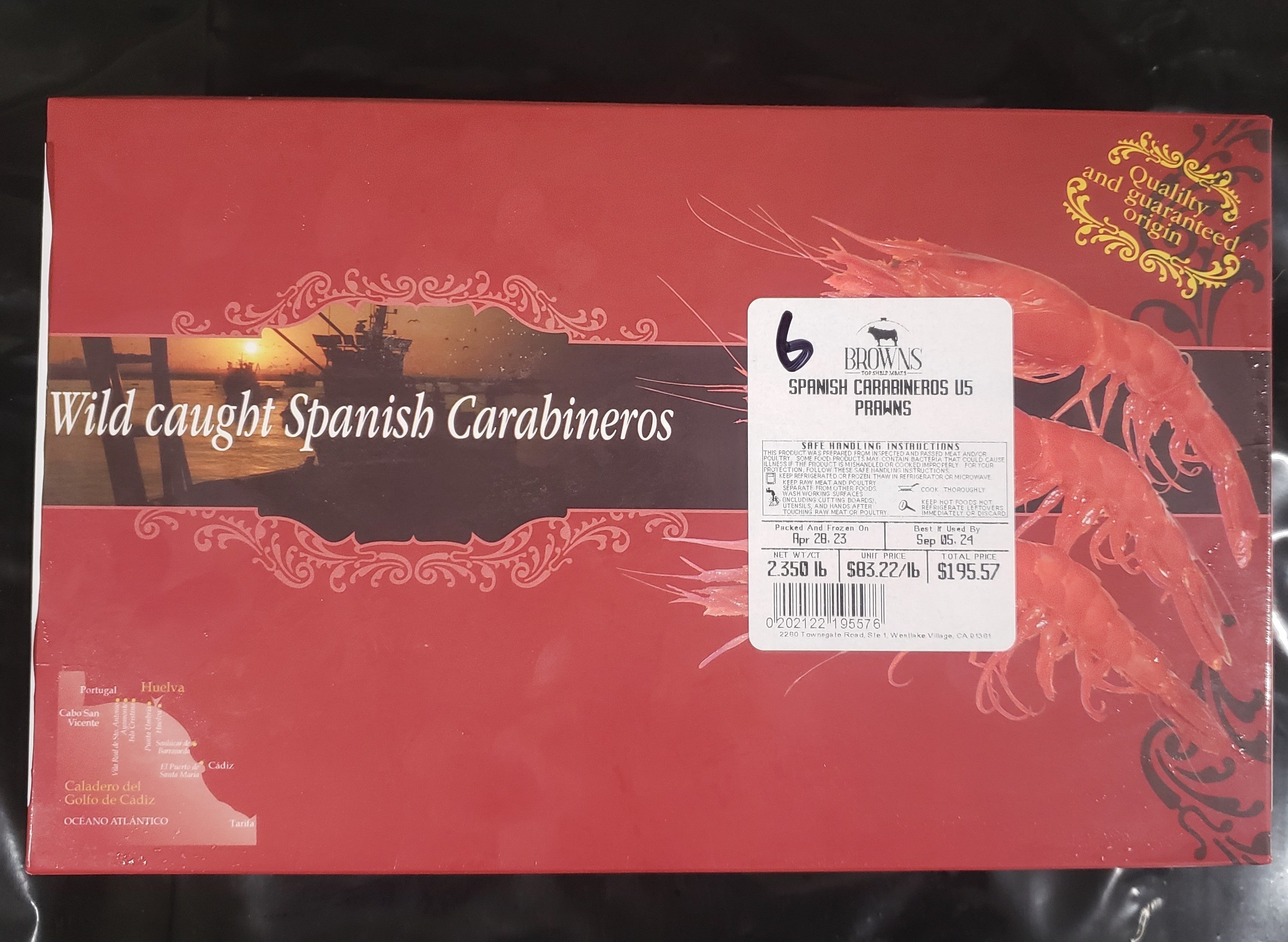 SPANISH CARABINEROS U5 PRAWNS #6 – Brown's Top Shelf Meats