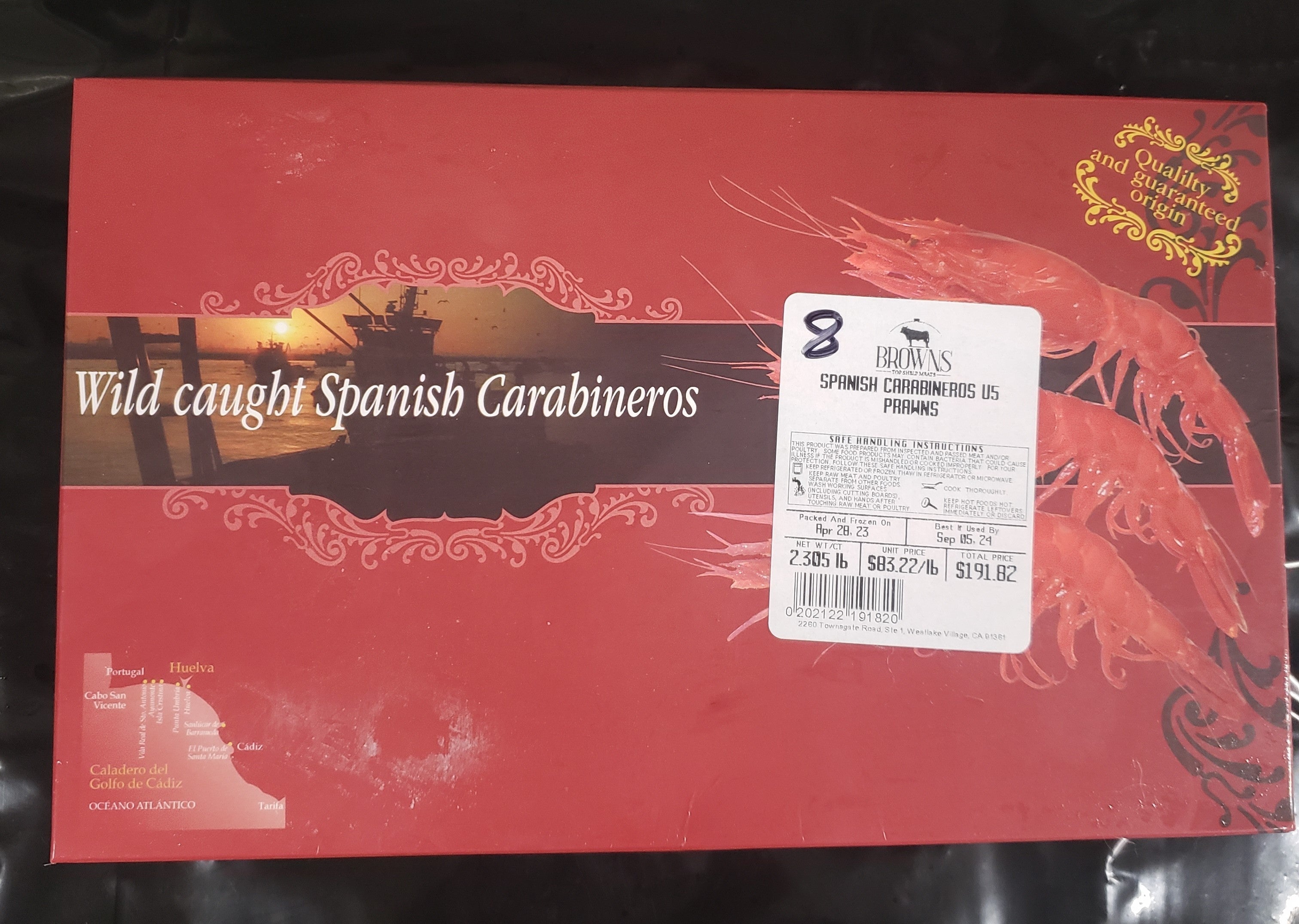 SPANISH CARABINEROS U5 PRAWNS #8 – Brown's Top Shelf Meats