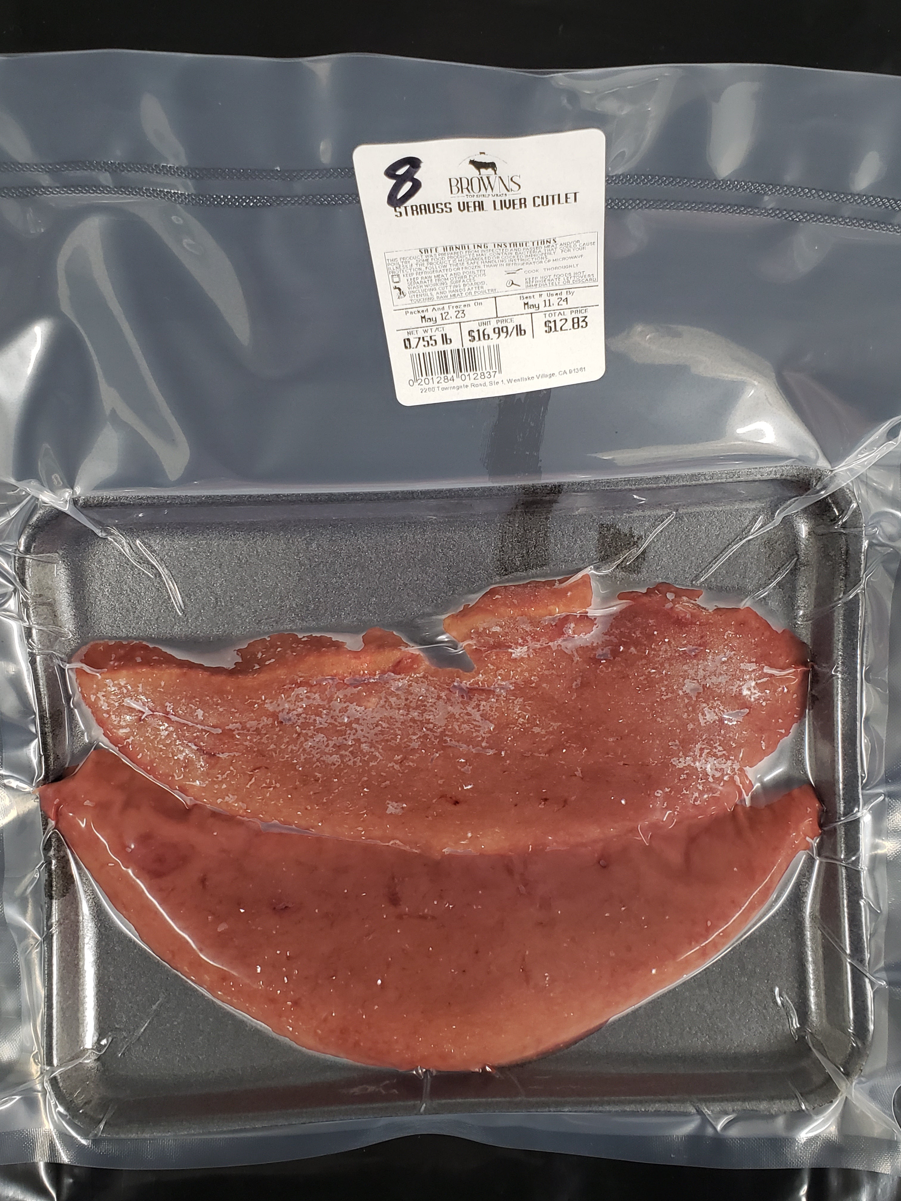 STRAUSS VEAL LIVER CUTLET #8 – Brown's Top Shelf Meats