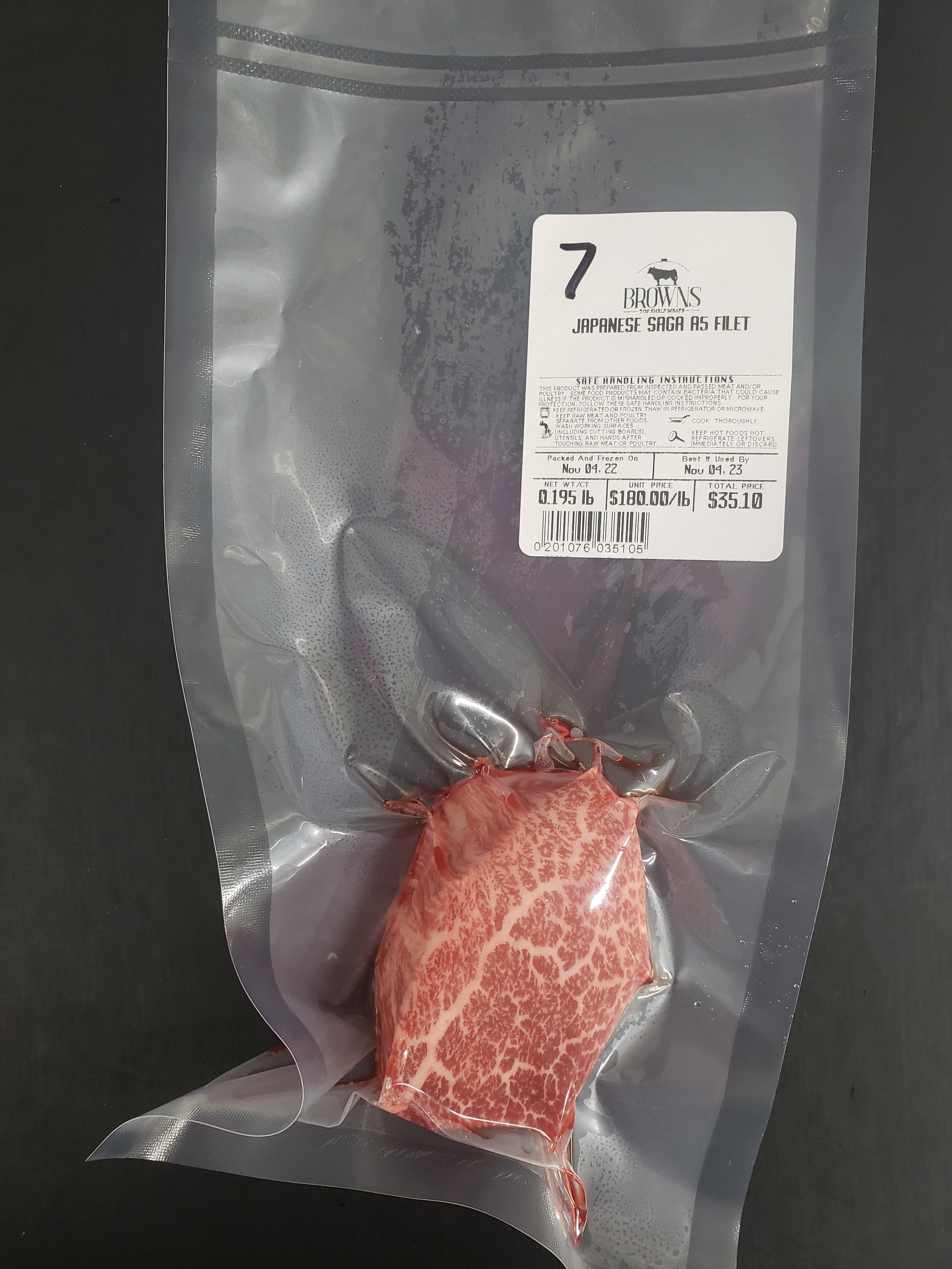 JAPANESE SAGA A5 WAGYU FILET #7 – Brown's Top Shelf Meats