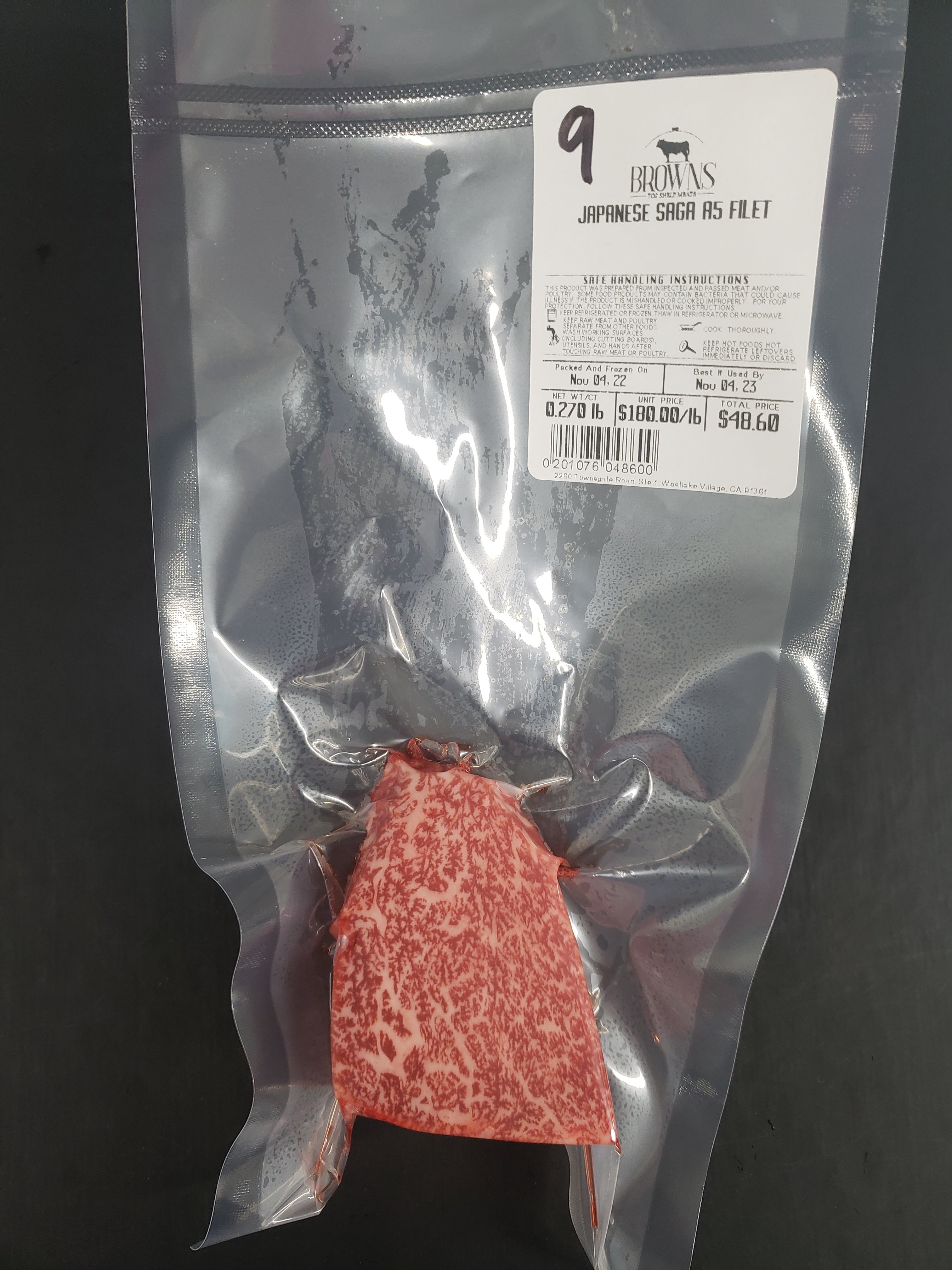 JAPANESE SAGA A5 WAGYU FILET #9 – Brown's Top Shelf Meats