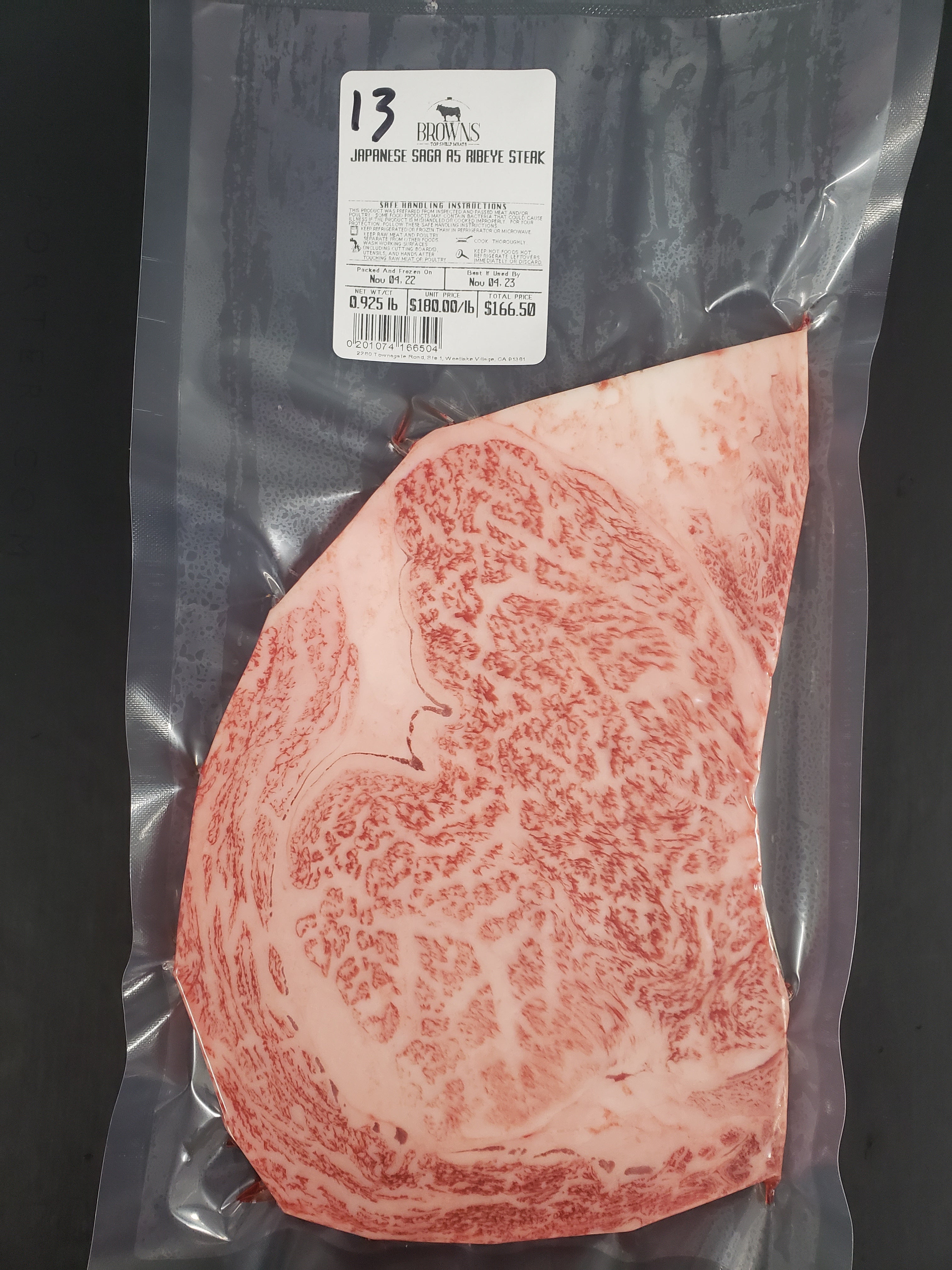 JAPANESE SAGA A5 WAGYU RIBEYE #13 – Brown's Top Shelf Meats