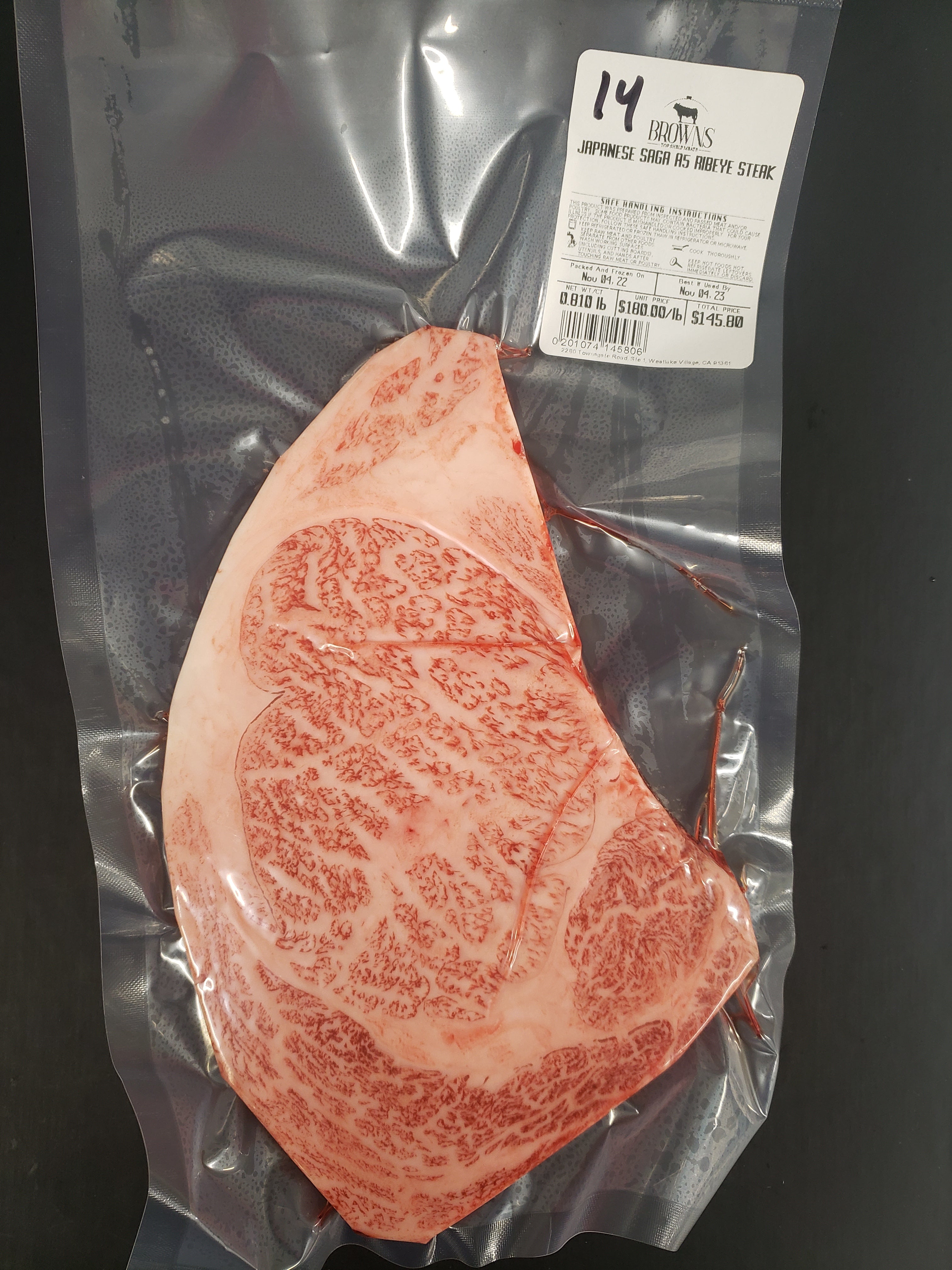 JAPANESE SAGA A5 WAGYU RIBEYE #14 – Brown's Top Shelf Meats