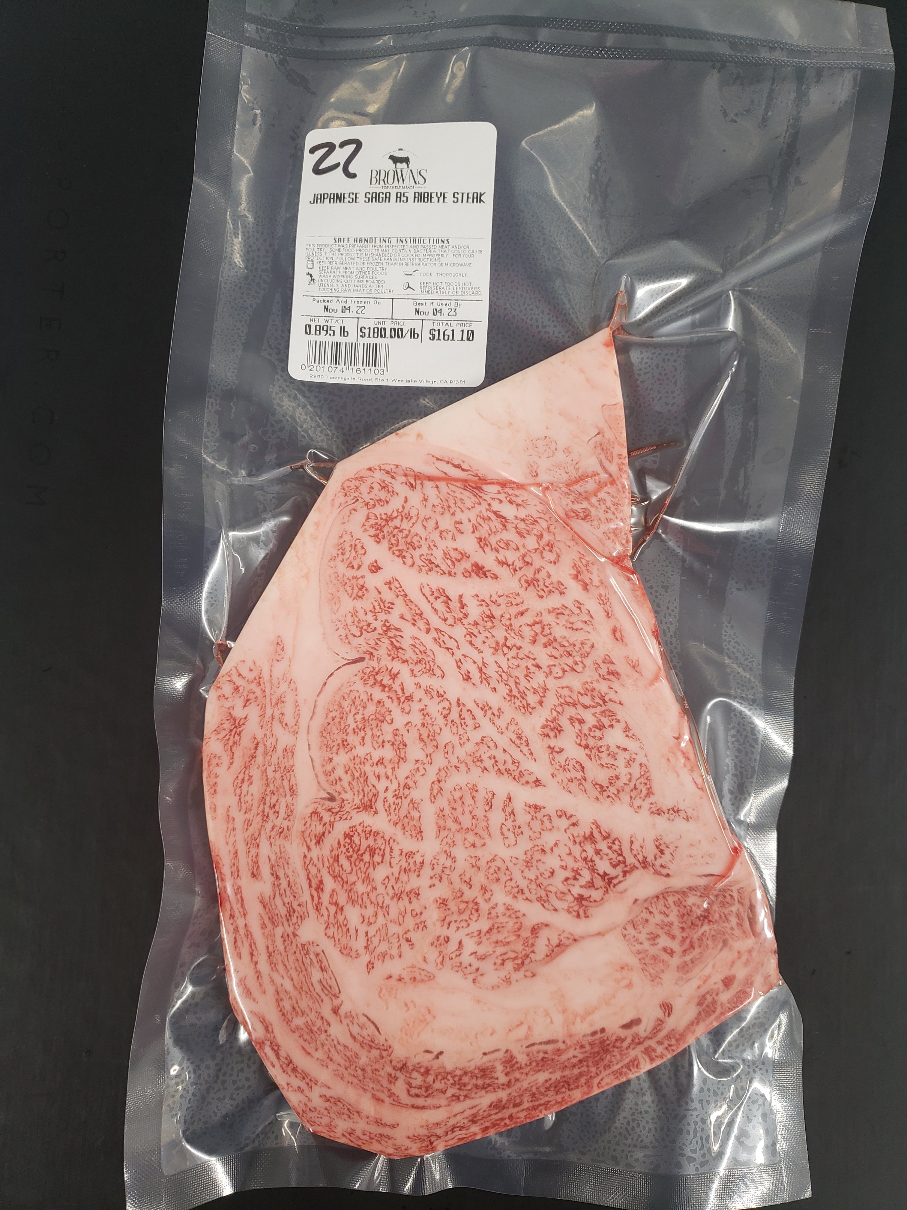 JAPANESE SAGA A5 WAGYU RIBEYE #22 – Brown's Top Shelf Meats