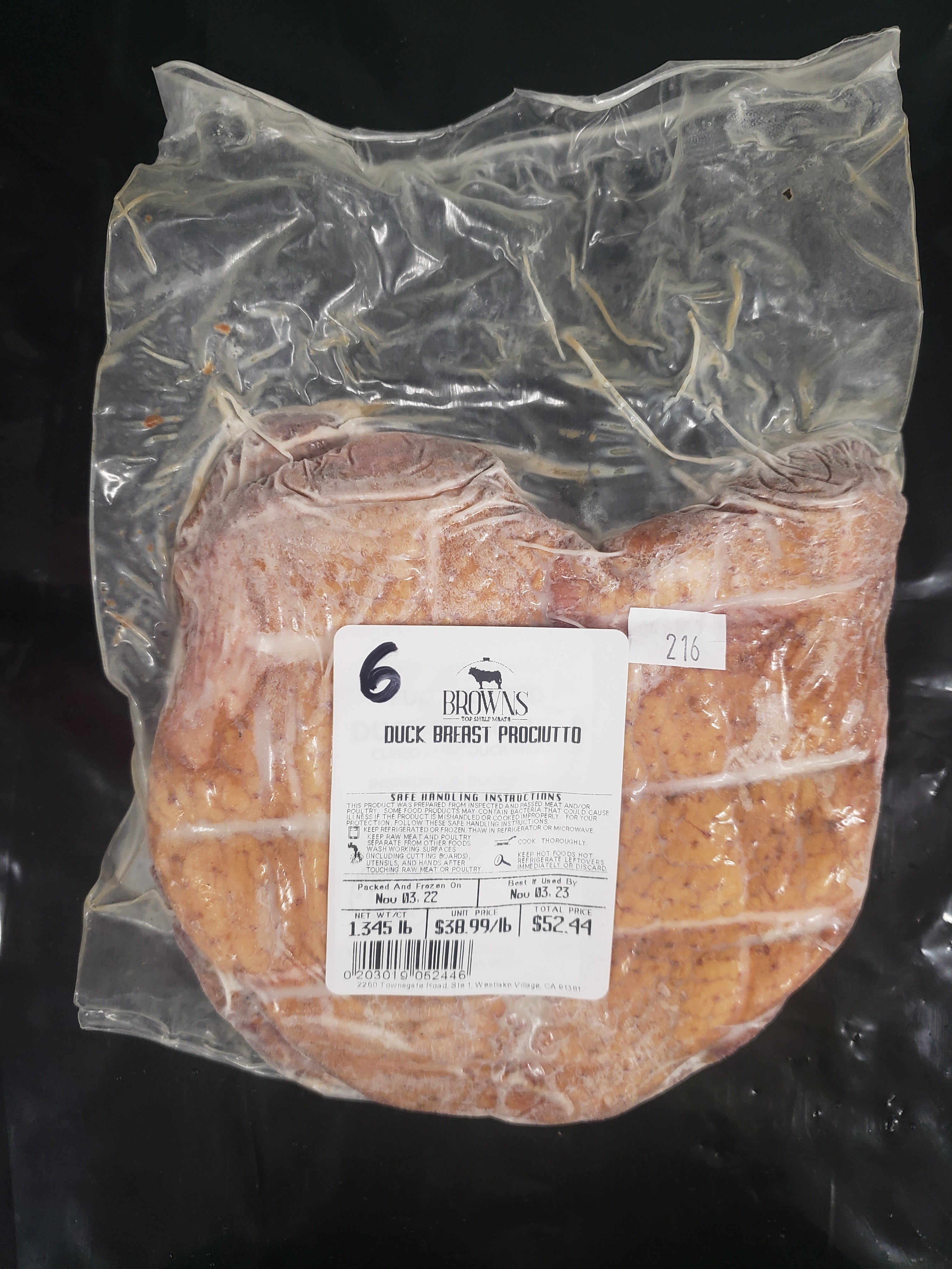 SMOKED DUCK PROSCIUTTO #6 – Brown's Top Shelf Meats