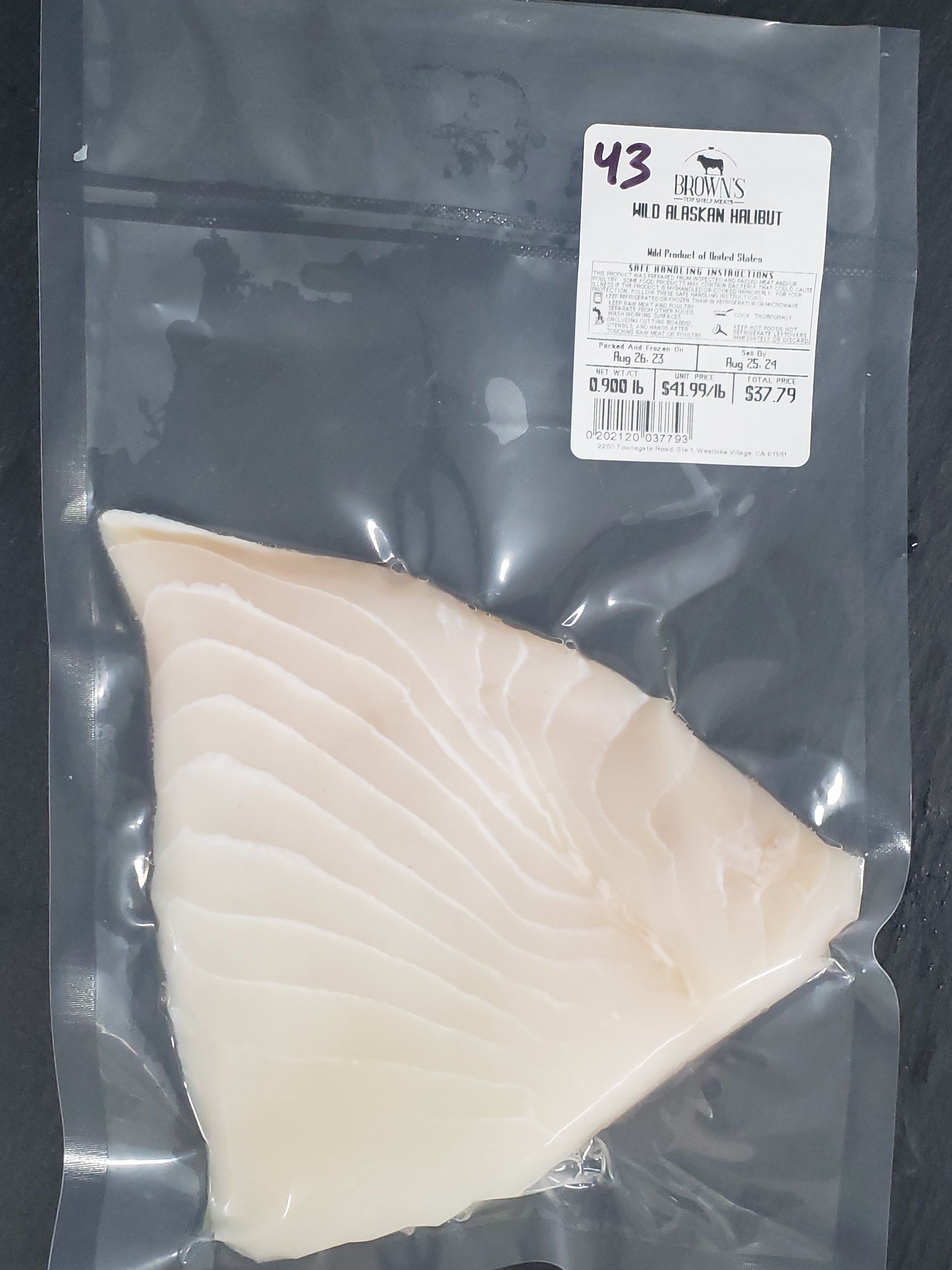 WILD ALASKAN HALIBUT STEAK #43 – Brown's Top Shelf Meats