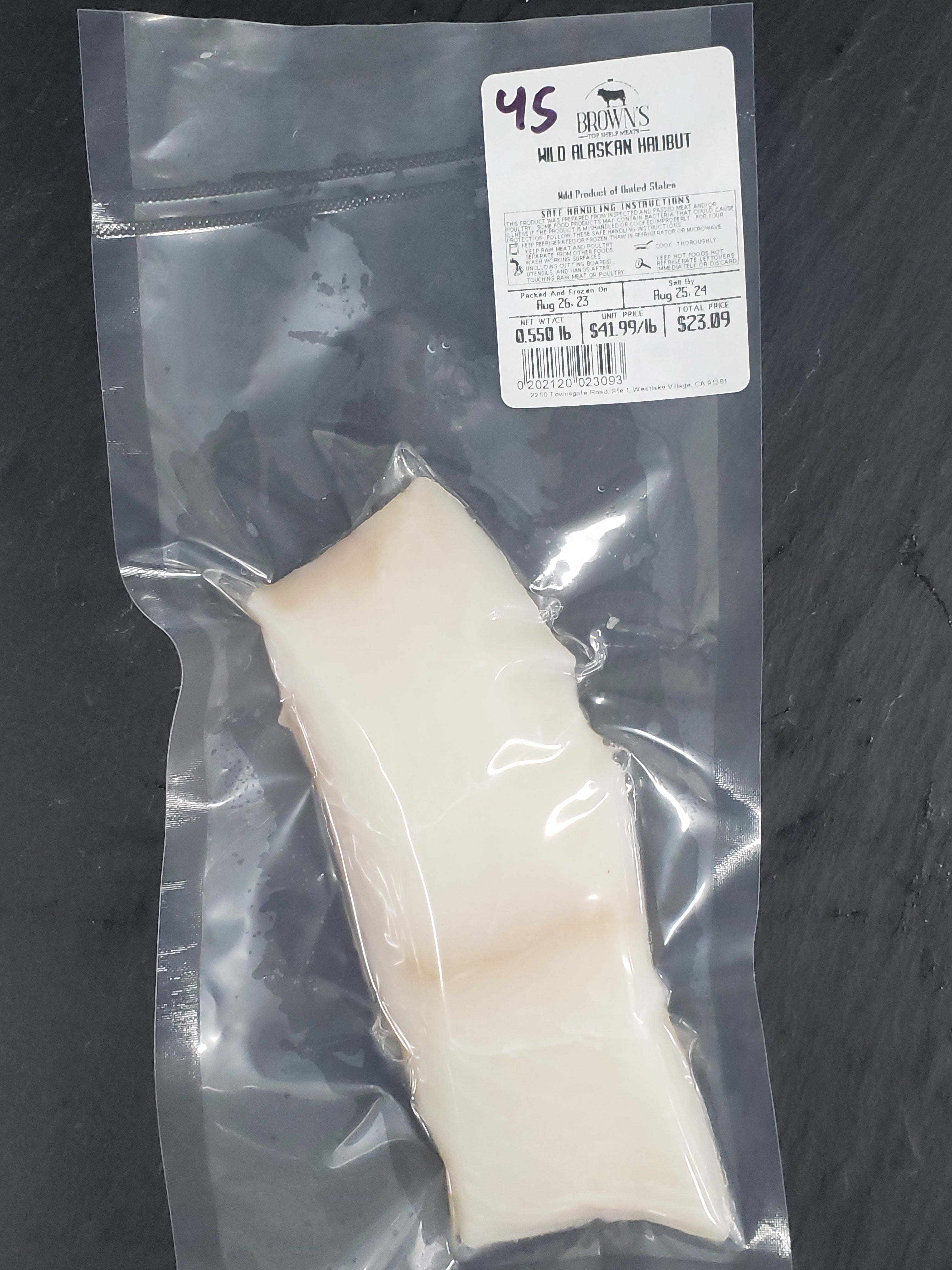 WILD ALASKAN HALIBUT STEAK #45 – Brown's Top Shelf Meats