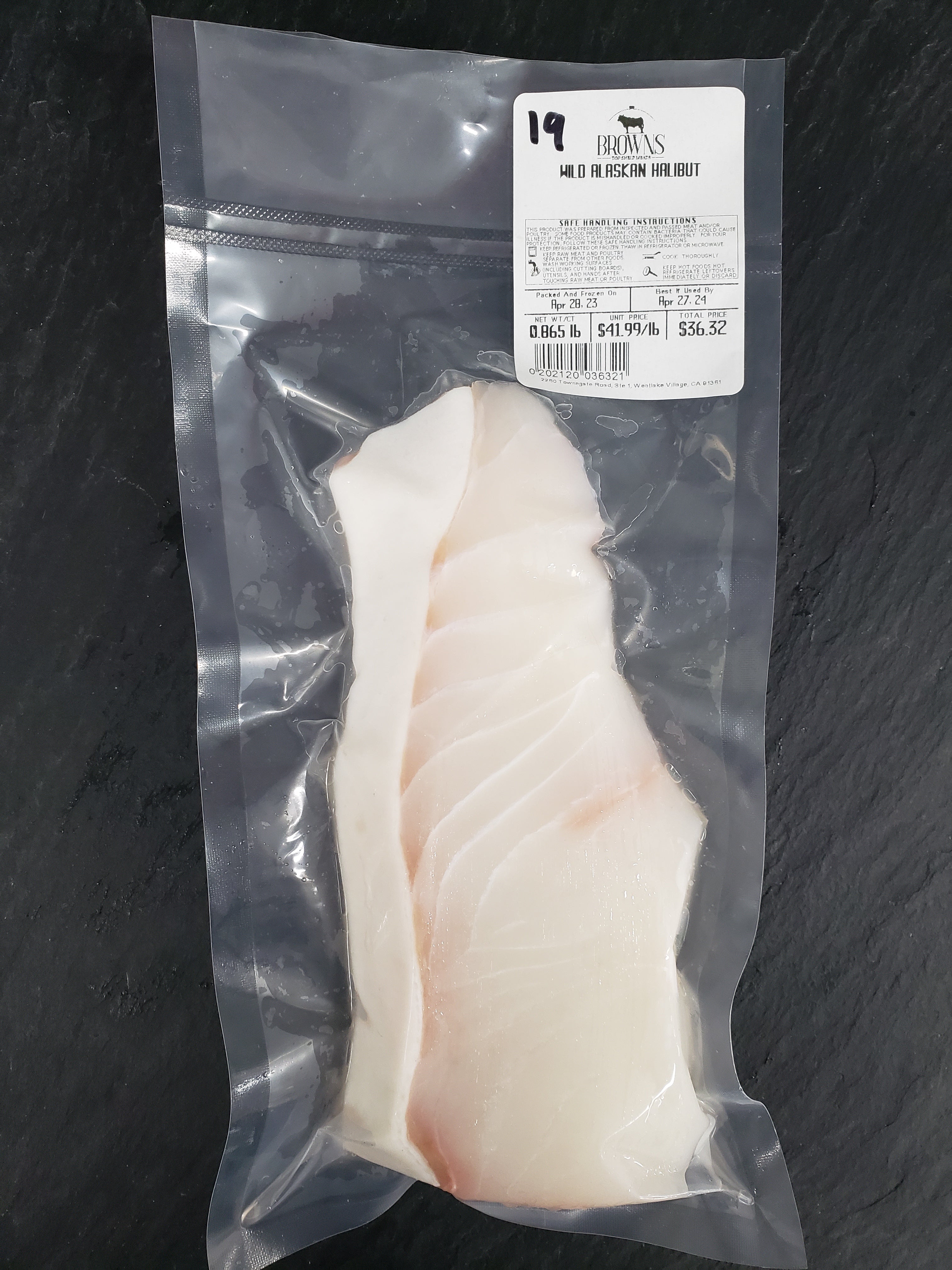 WILD ALASKAN HALIBUT STEAK #19 – Brown's Top Shelf Meats
