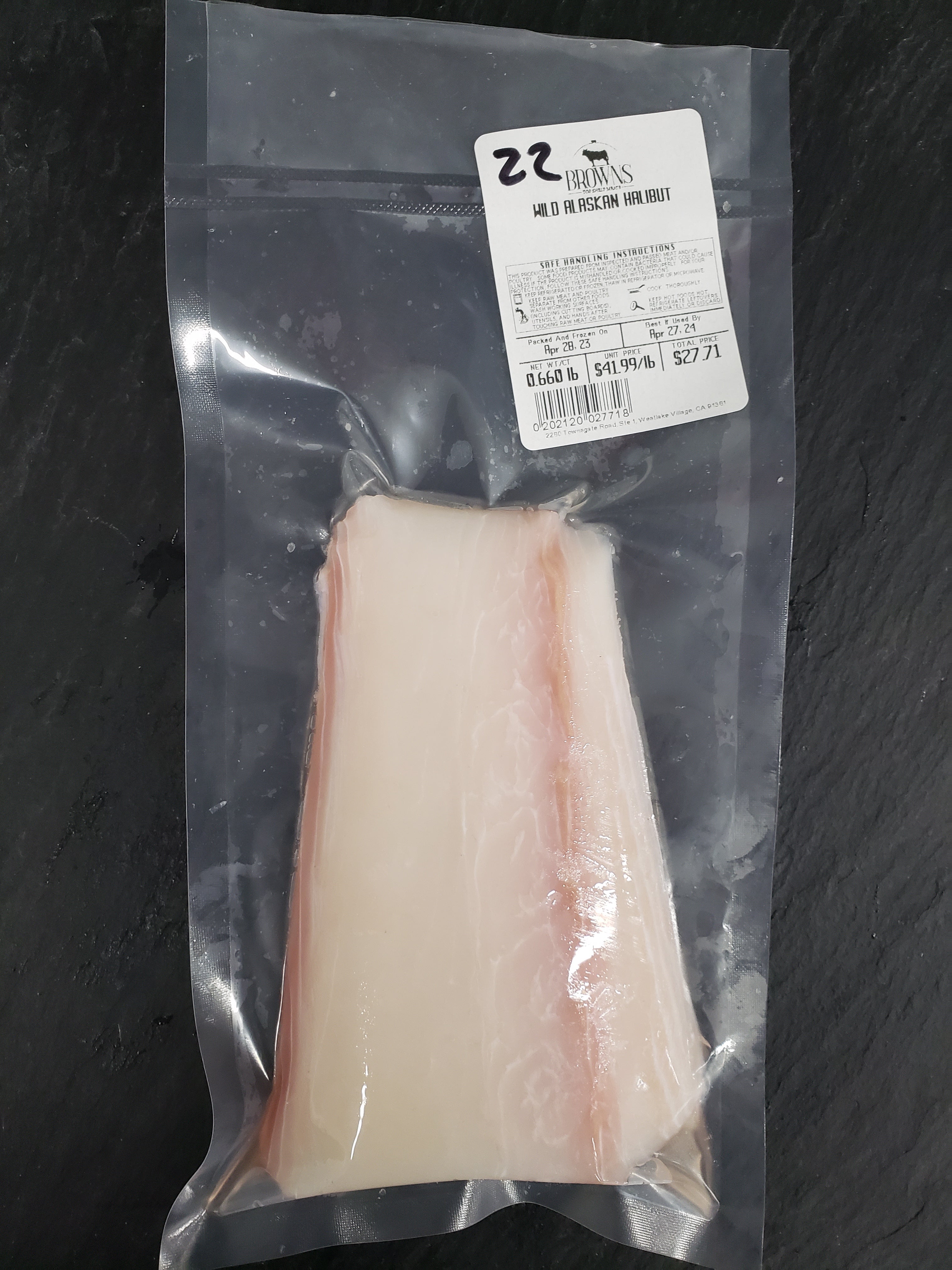 WILD ALASKAN HALIBUT STEAK #22 – Brown's Top Shelf Meats