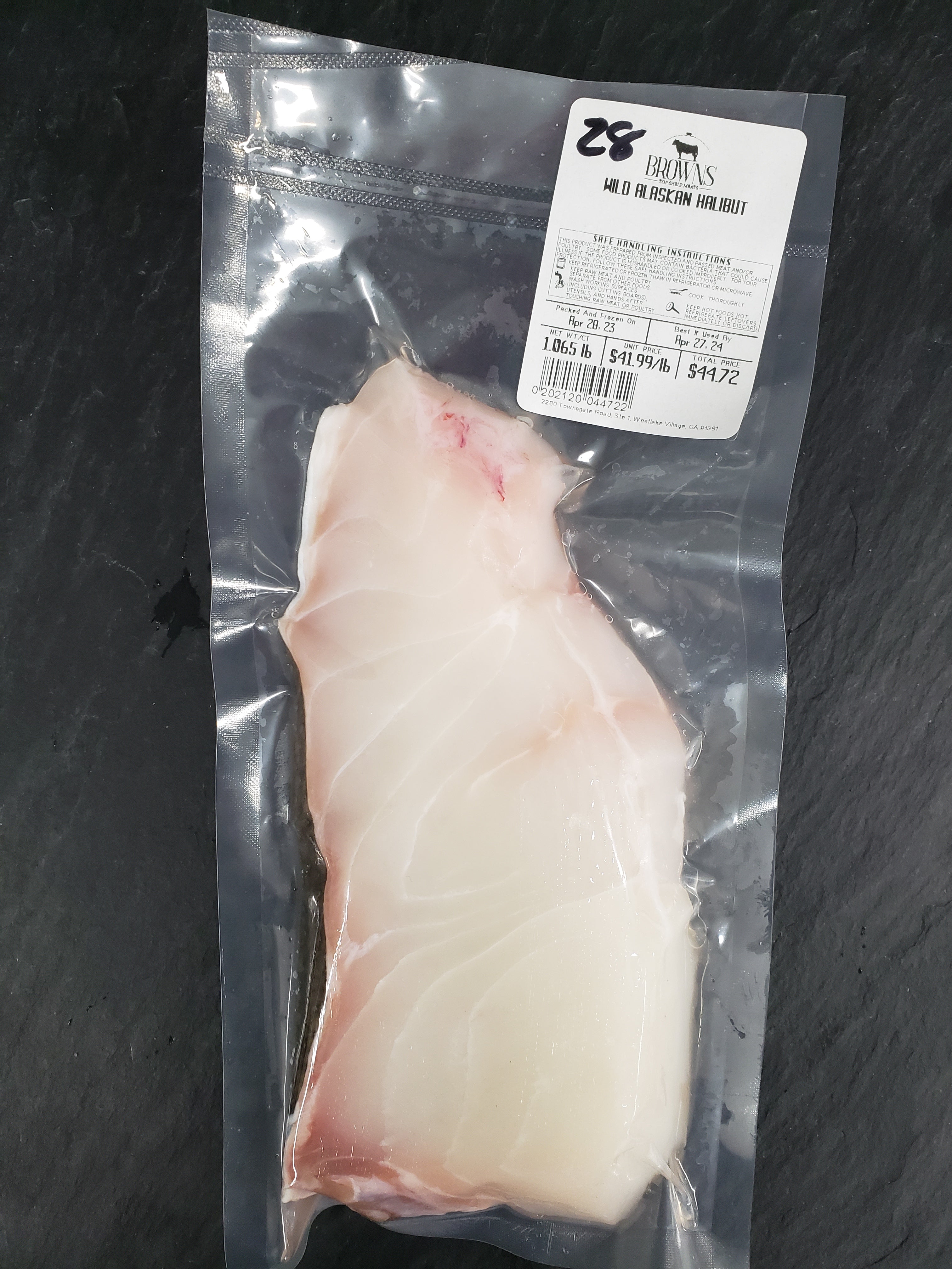 WILD ALASKAN HALIBUT STEAK #28 – Brown's Top Shelf Meats